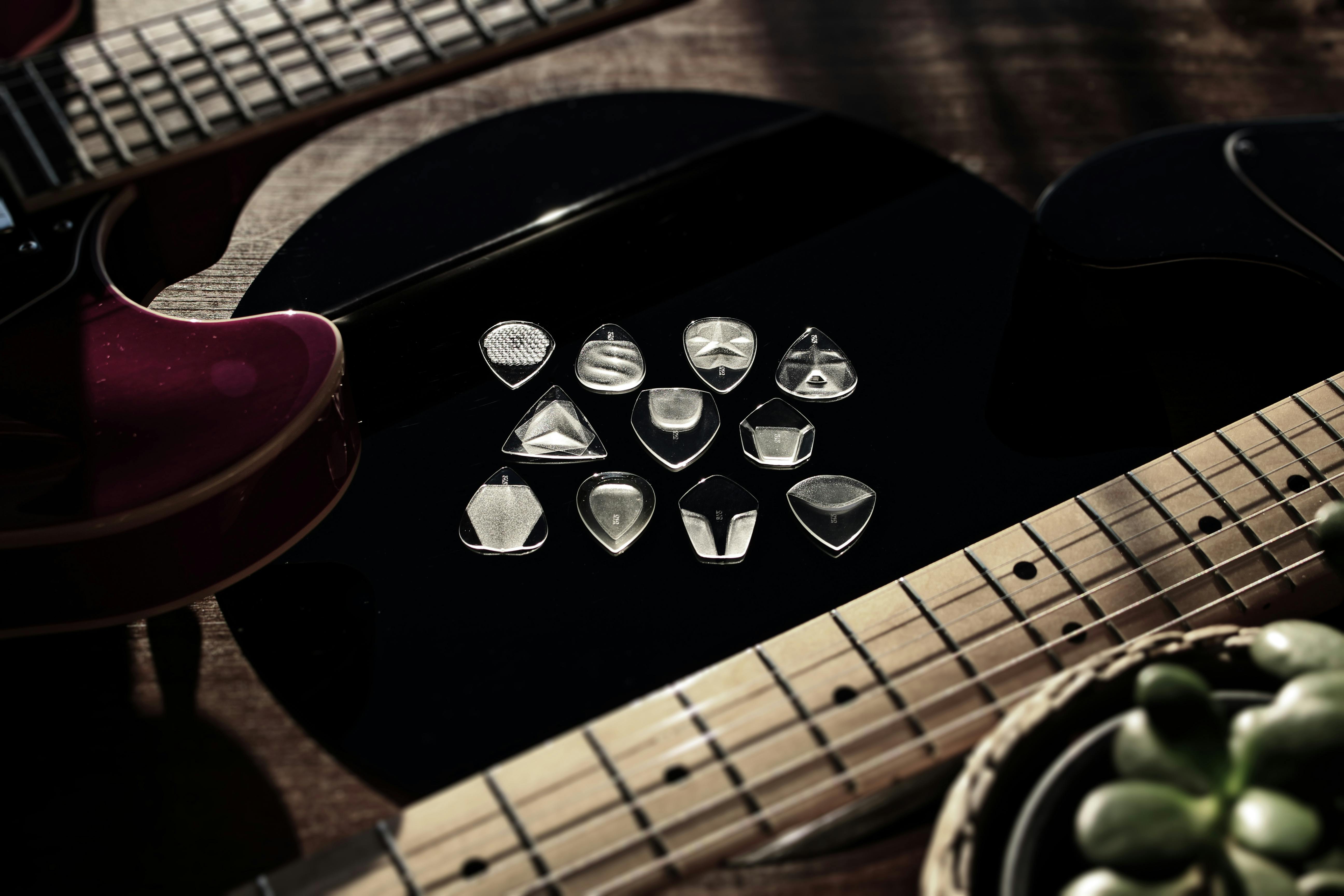 Set of Transparent Guitar Picks · Free Stock Photo