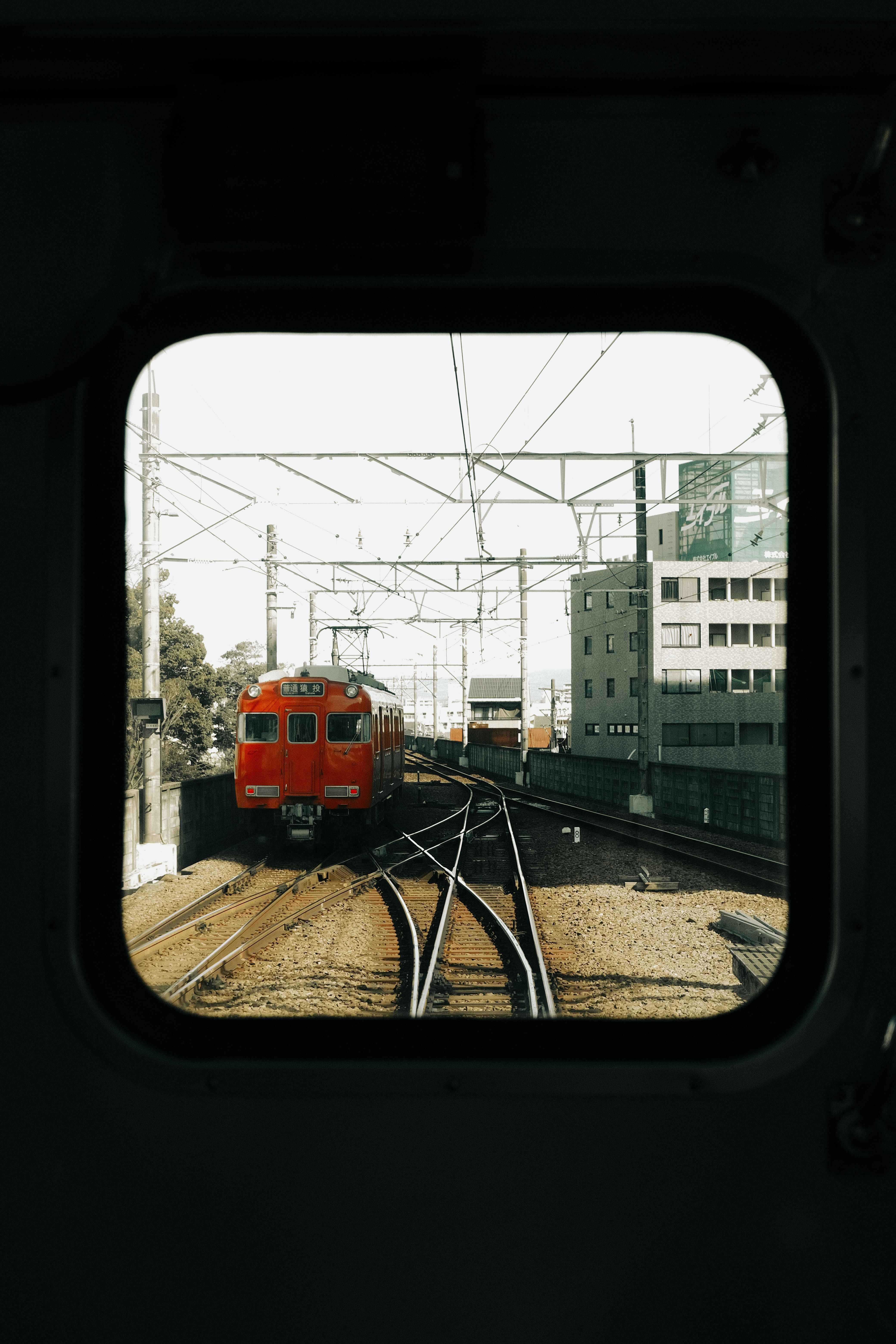 Train on Railway behind Window · Free Stock Photo
