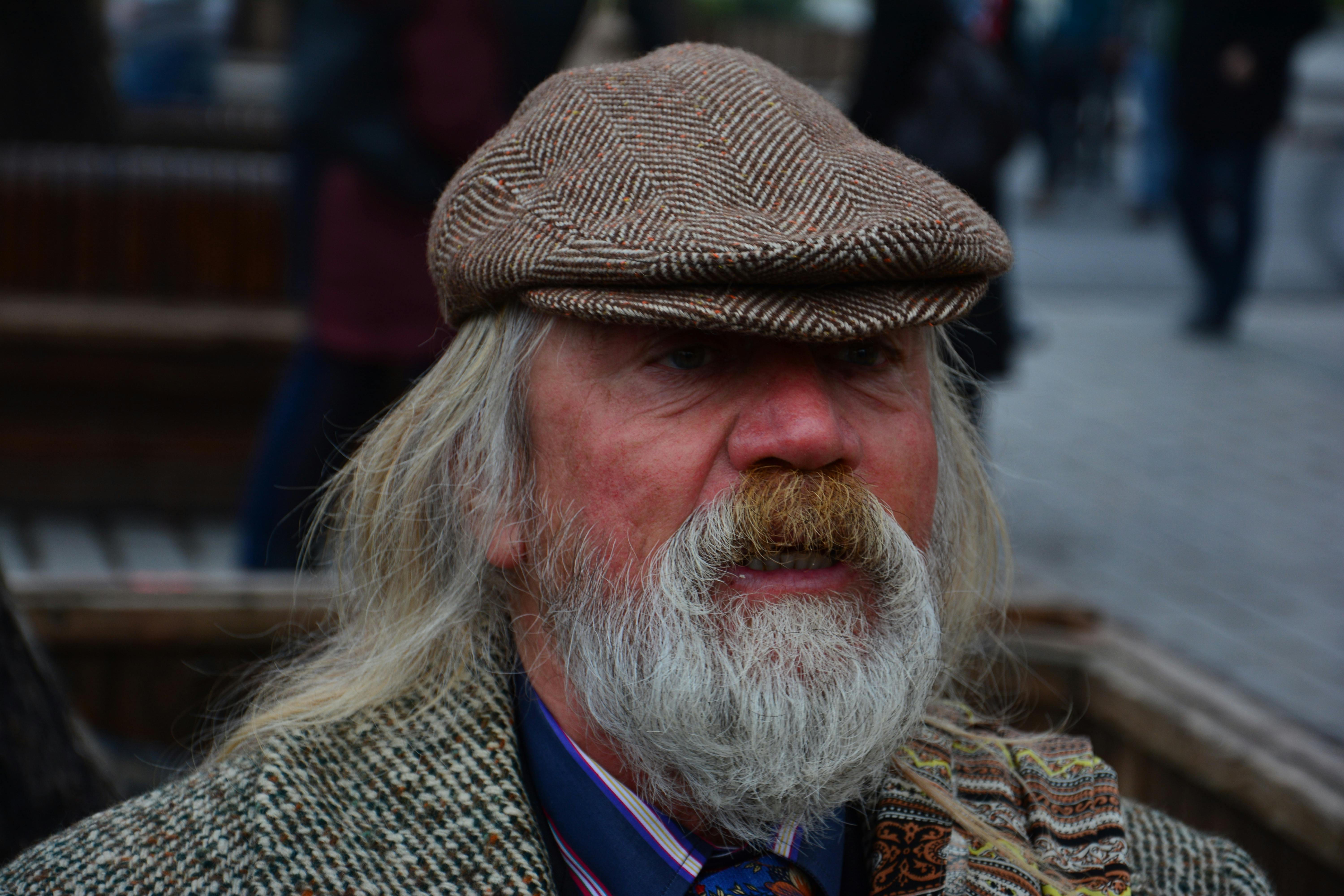 Portrait of Man in Ivy Cap and with Beard · Free Stock Photo