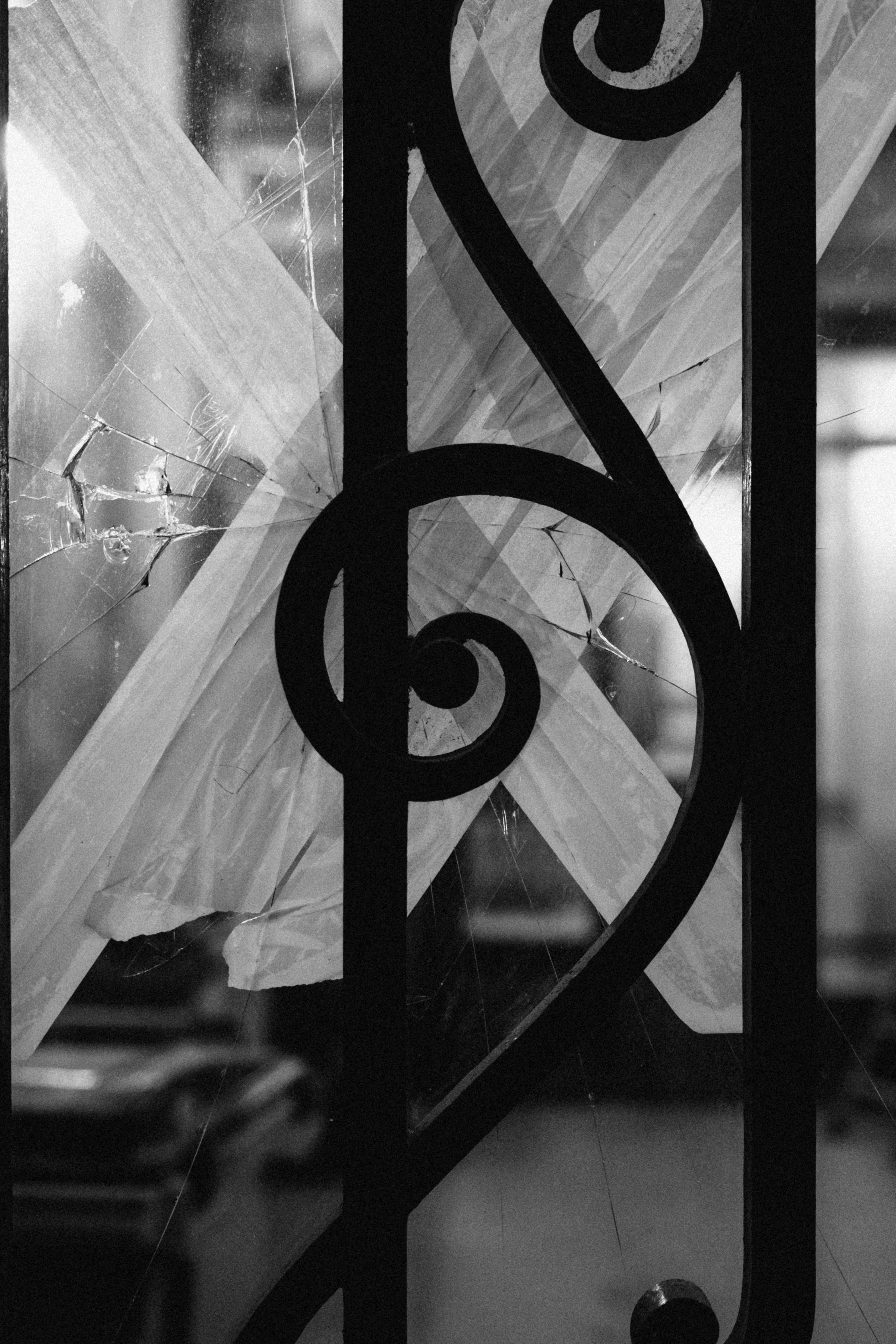 Broken Glass and Bars · Free Stock Photo