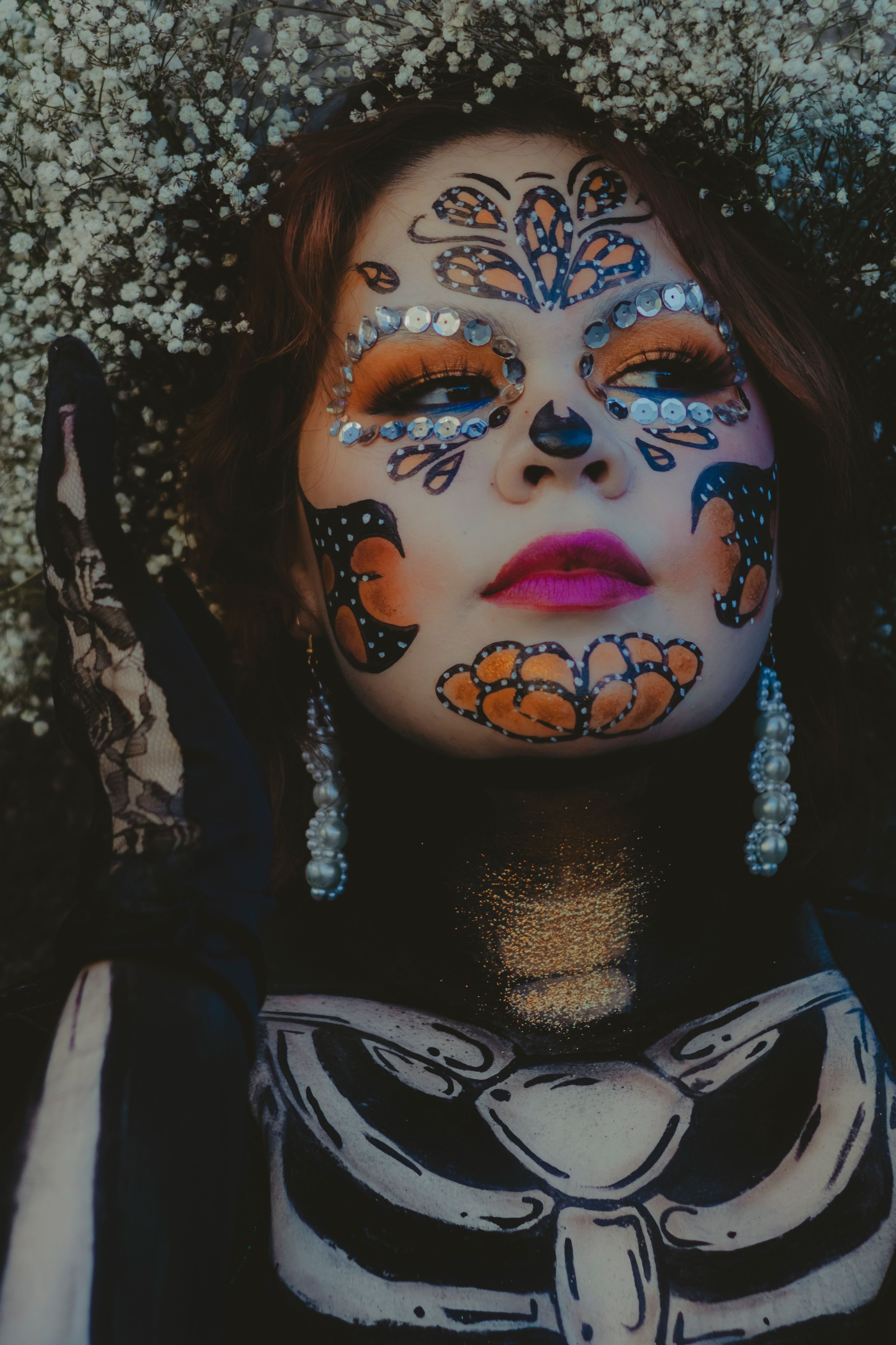 Portrait of a Woman Dressed as La Catrina · Free Stock Photo