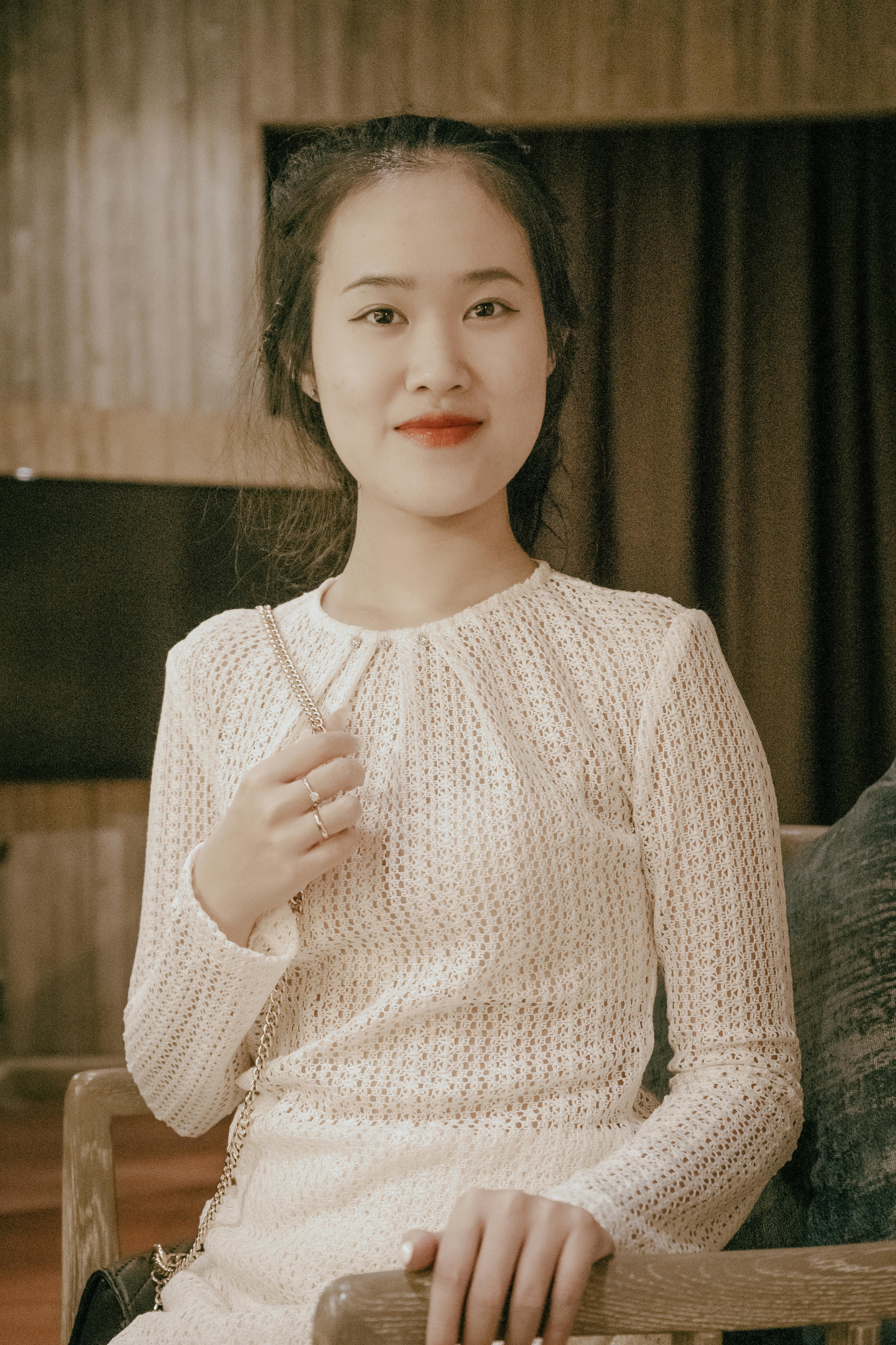 Portrait of Woman in White Dress · Free Stock Photo