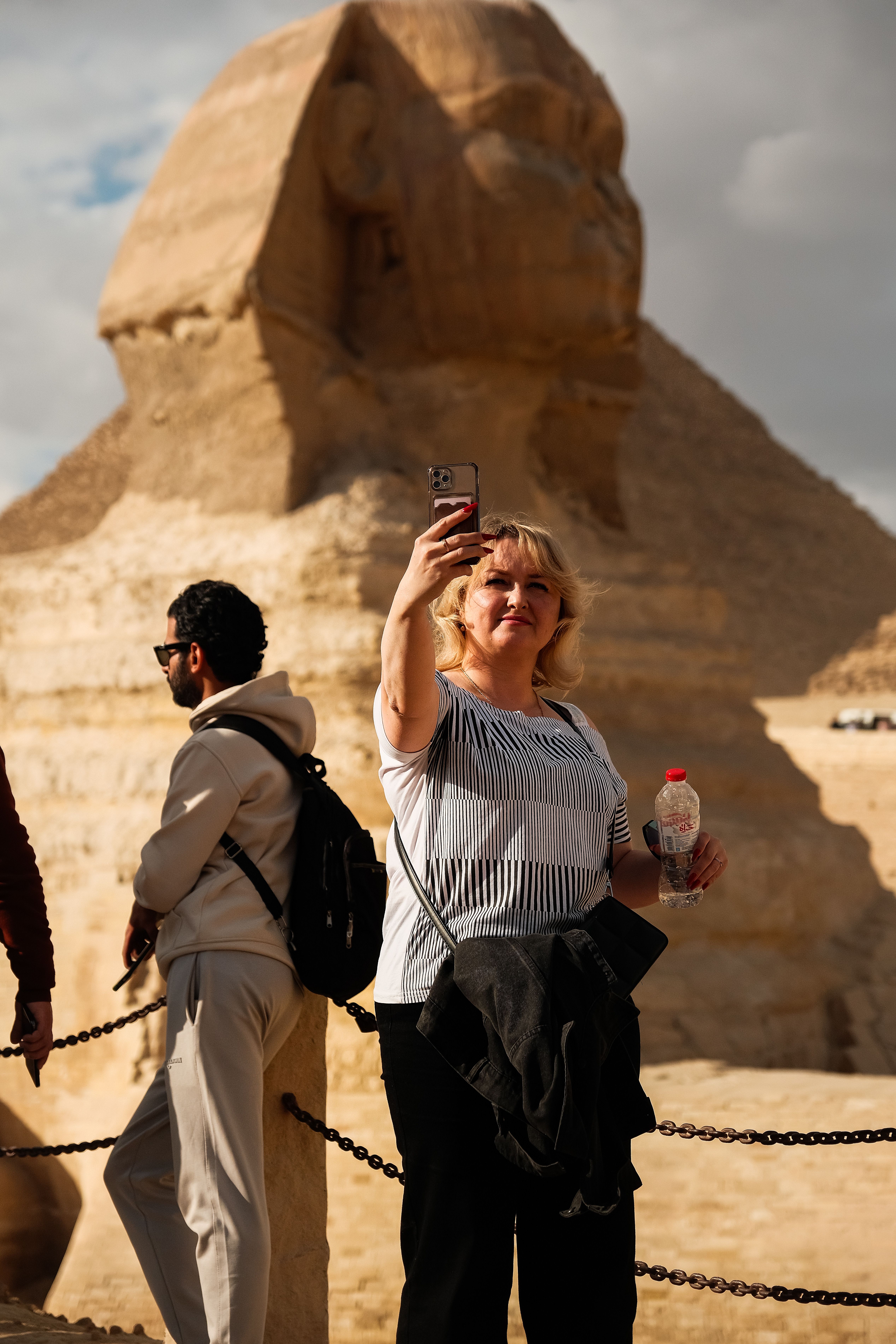 Portrait of Woman Taking Selfie by Sphinx in Giza · Free Stock Photo
