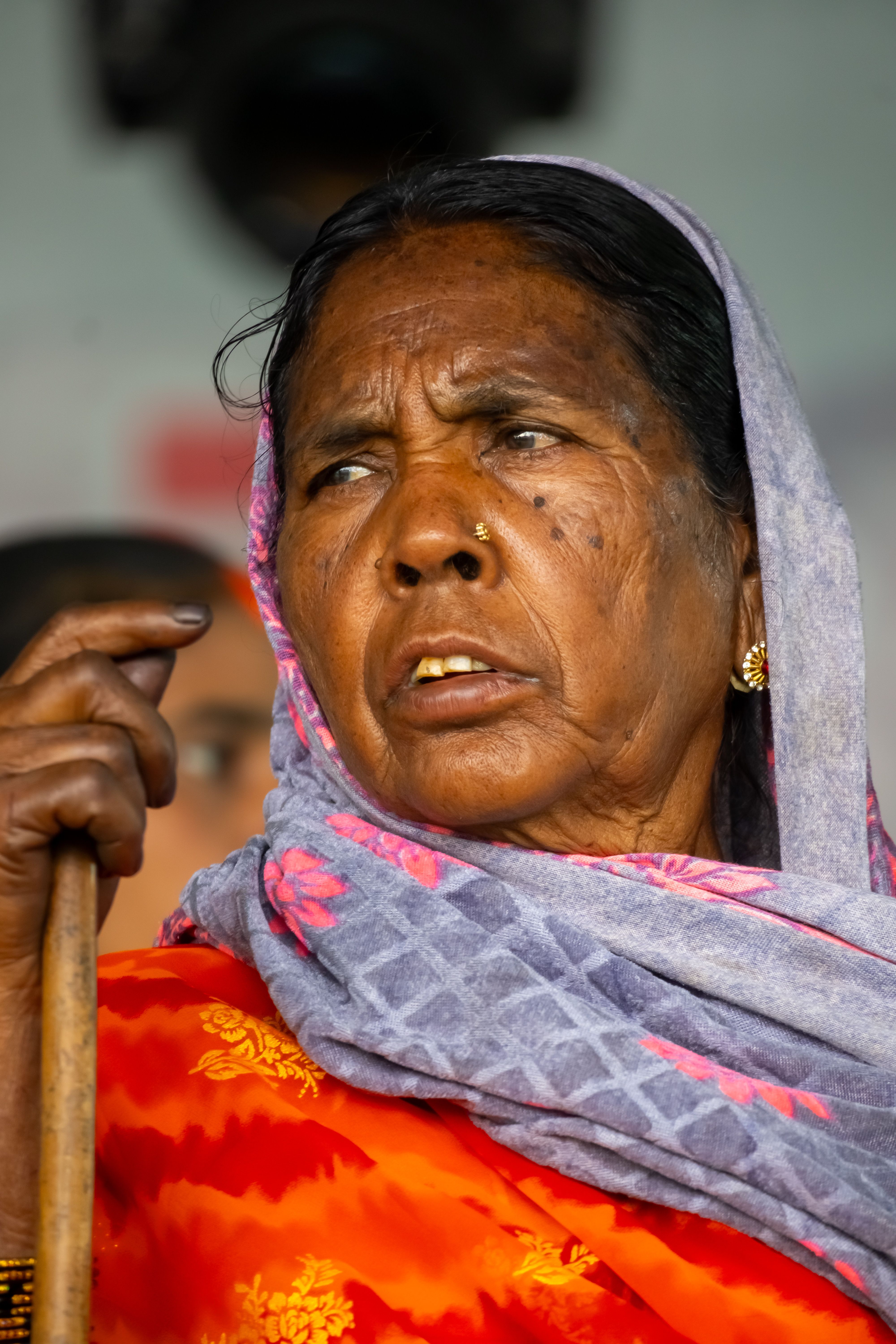 Portrait of Woman in Traditional Shawl · Free Stock Photo