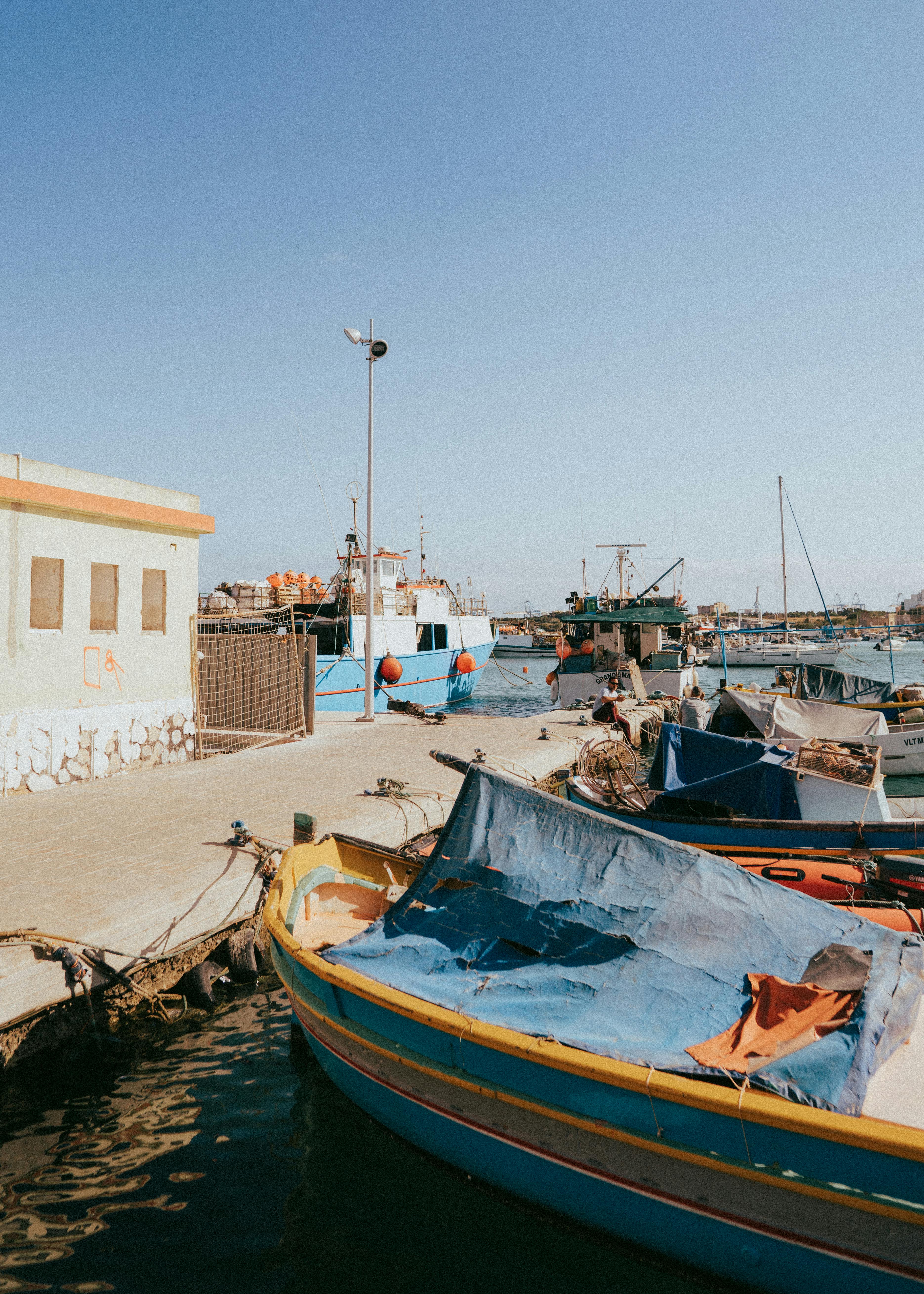 Boats Moored in Harbor · Free Stock Photo