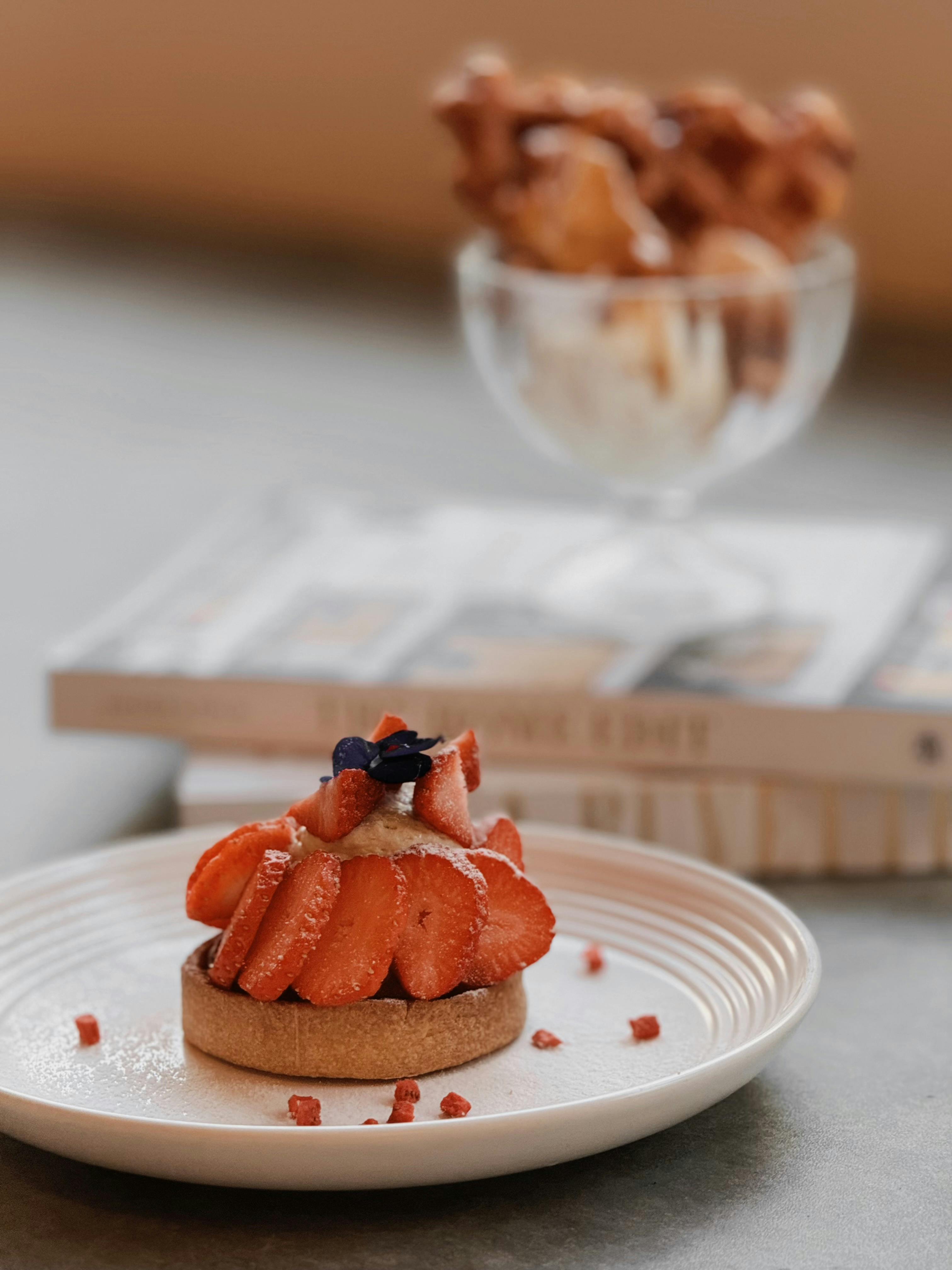 Strawberry Tartlet on a Plate · Free Stock Photo