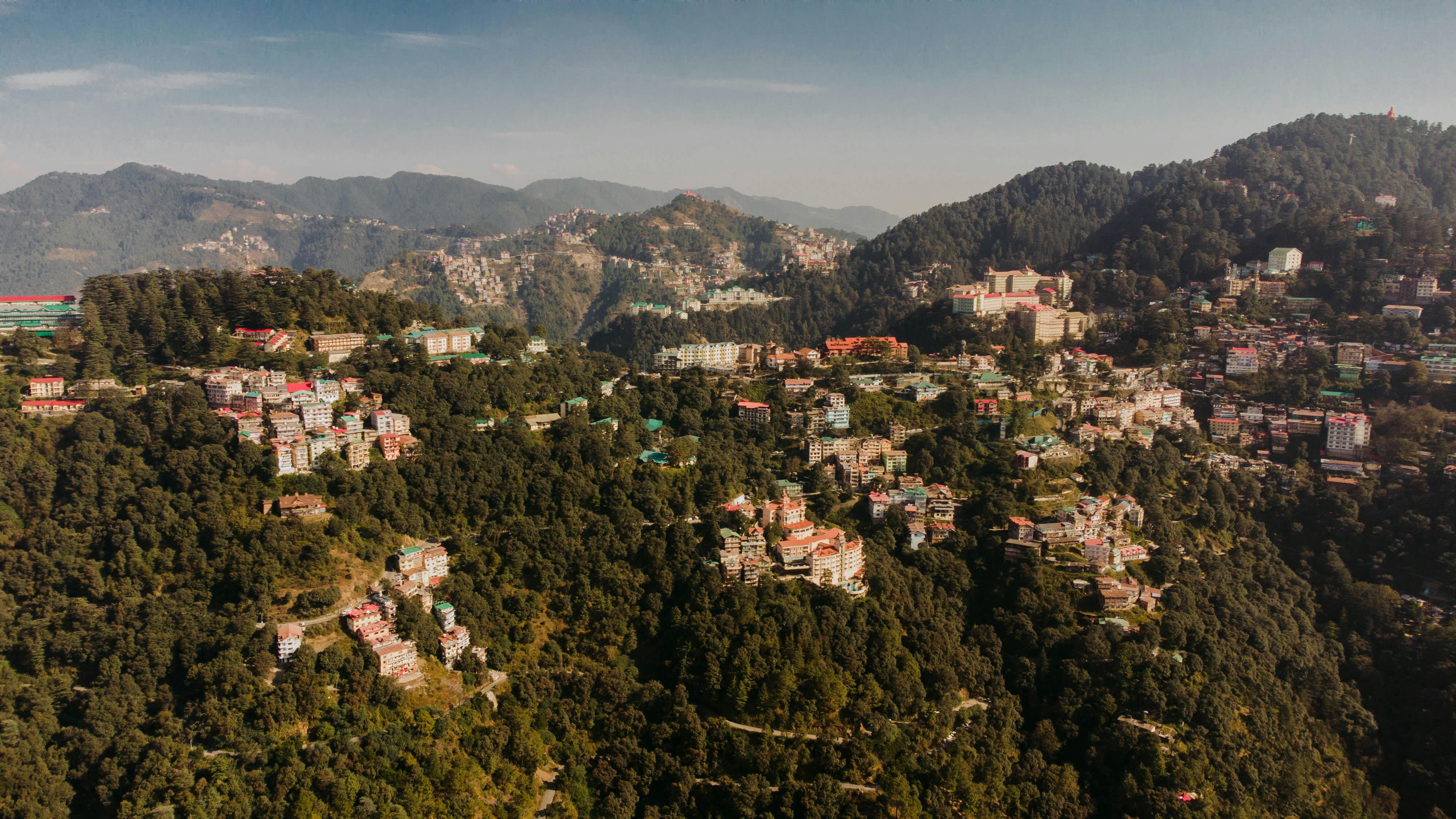 Aerial View of a City in the Himalayas · Free Stock Photo