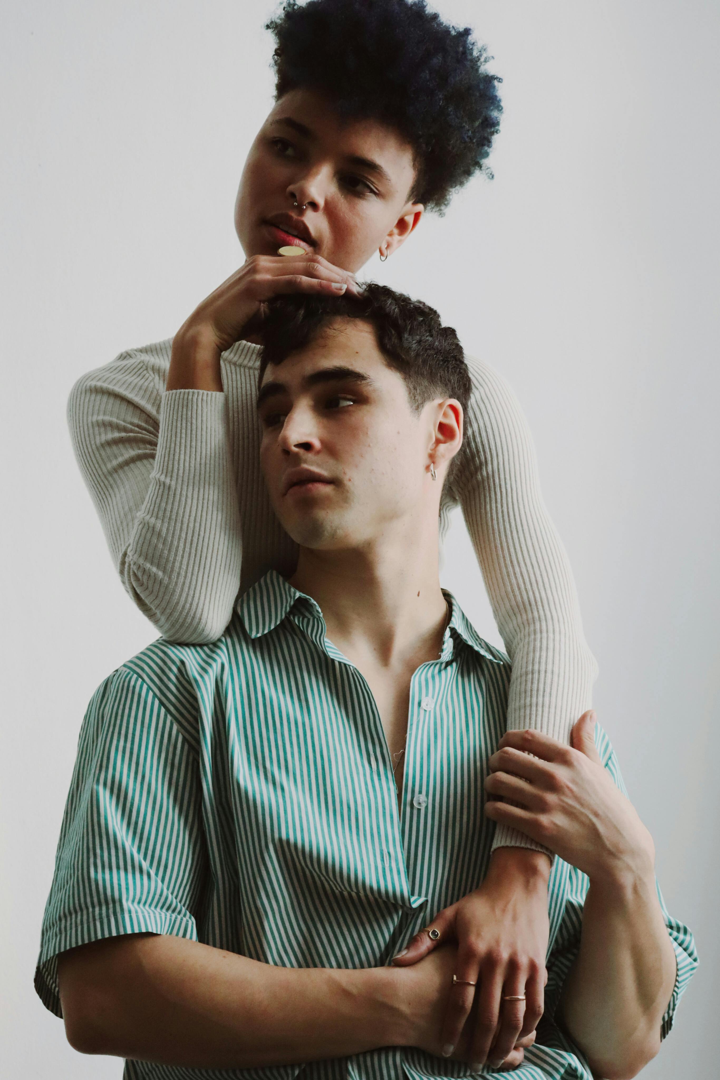 Woman Standing behind Man and Hugging · Free Stock Photo