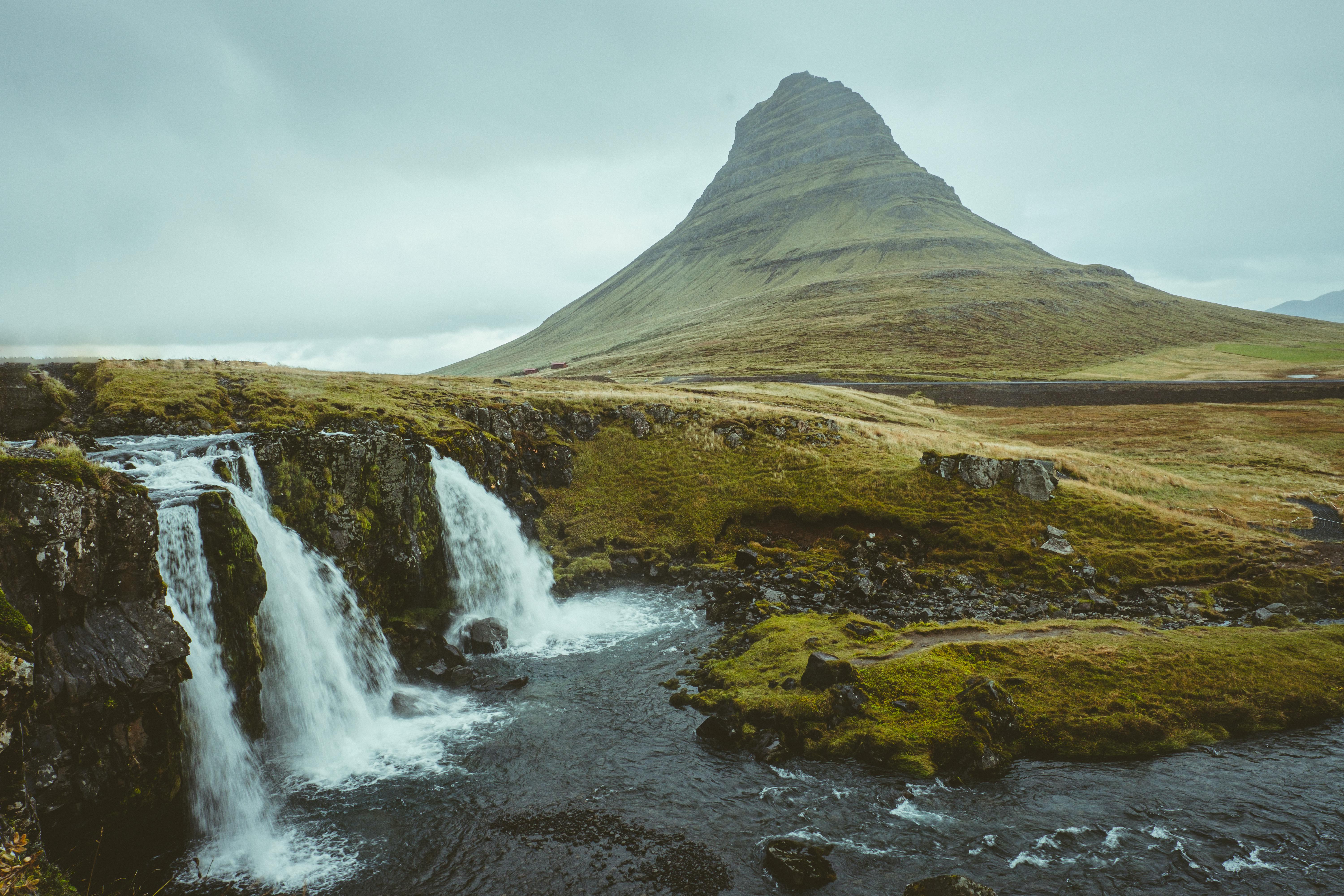 Waterfall near Kirkjufell Mountain in Iceland · Free Stock Photo
