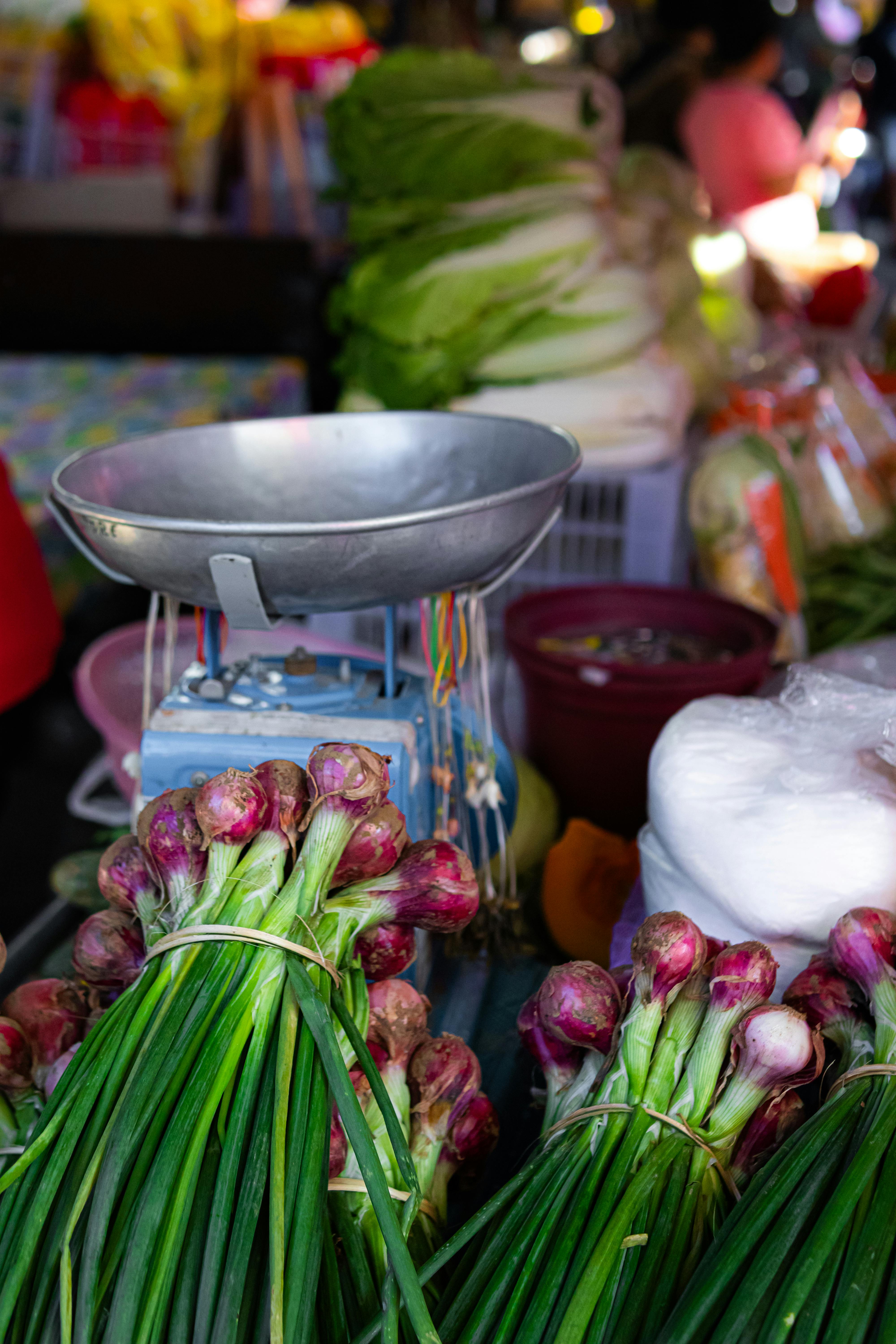 Bundles of Red Onion with Scallions · Free Stock Photo