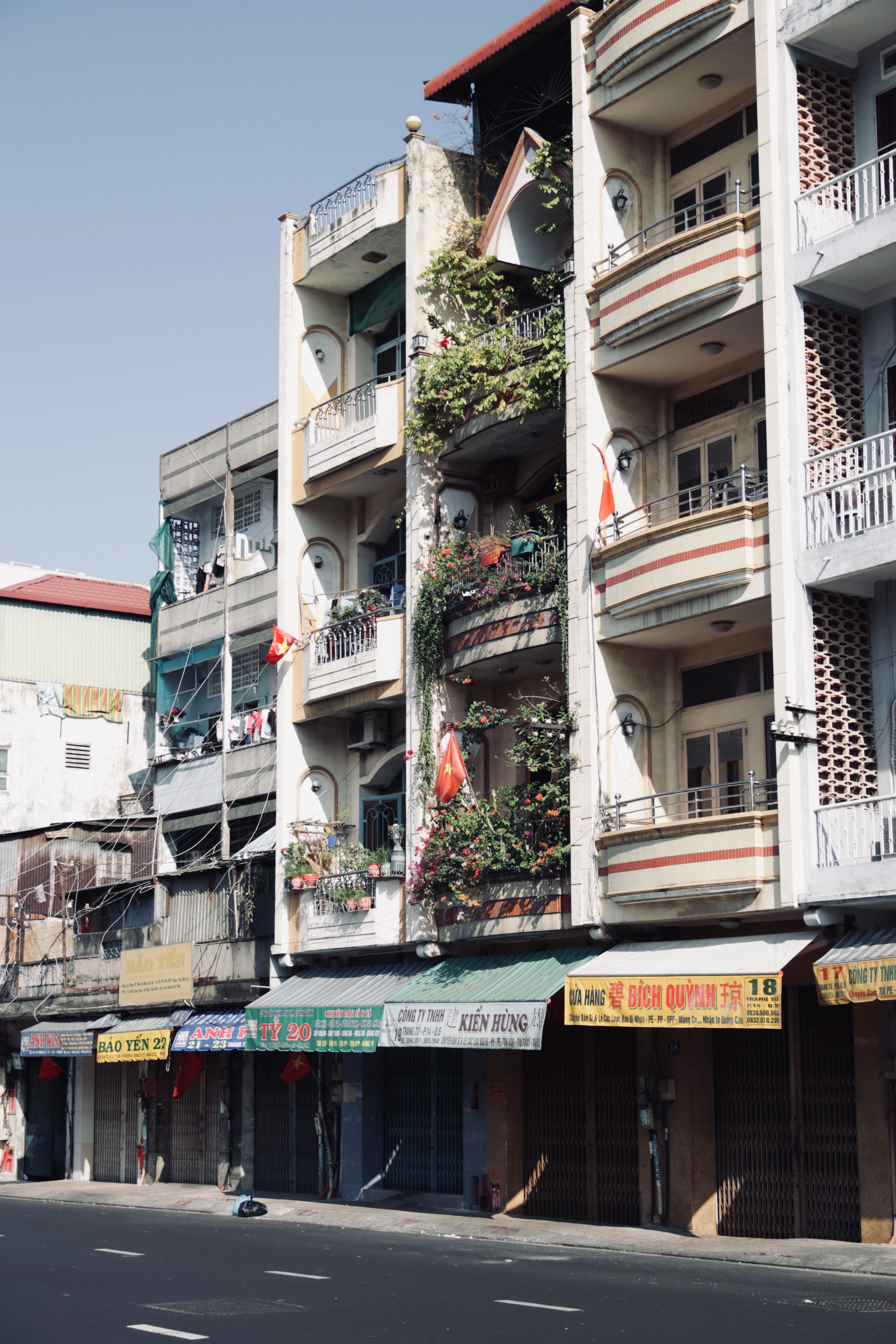 Residential Building with Balconies in City in Vietnam · Free Stock Photo