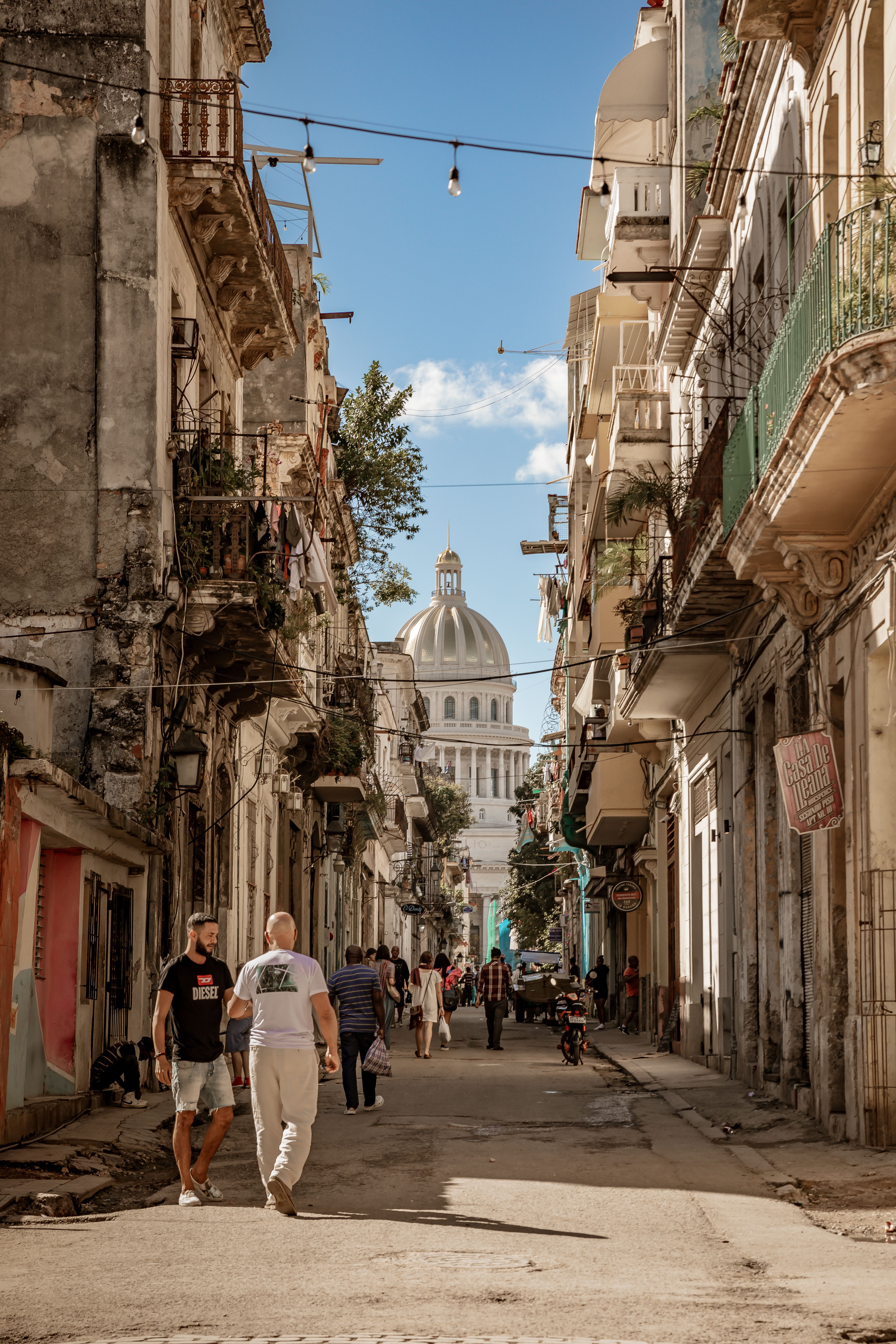 View of an Alley between Residential Buildings and the National Capitol ...