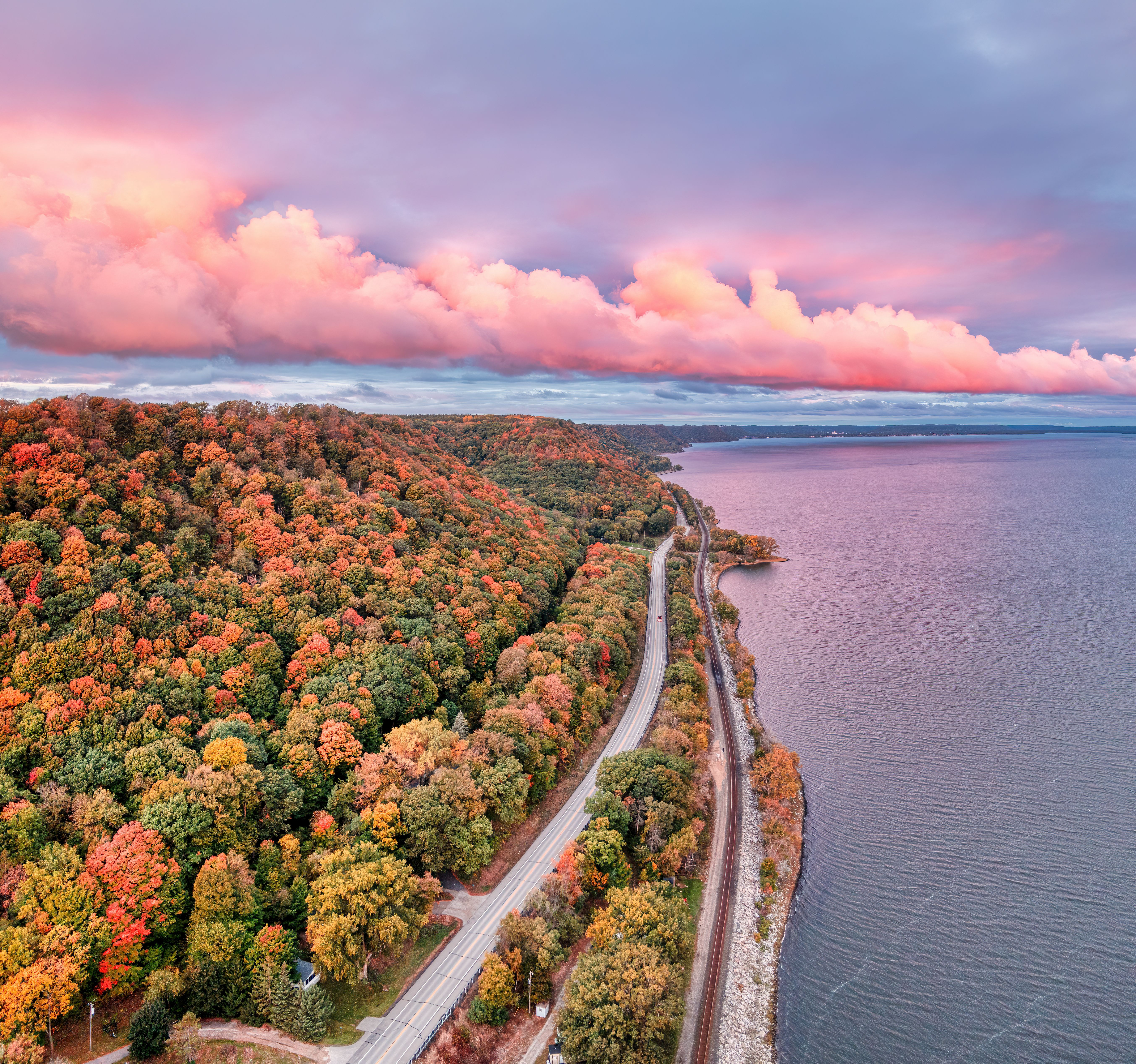 Autumn Forest and River at Dusk · Free Stock Photo