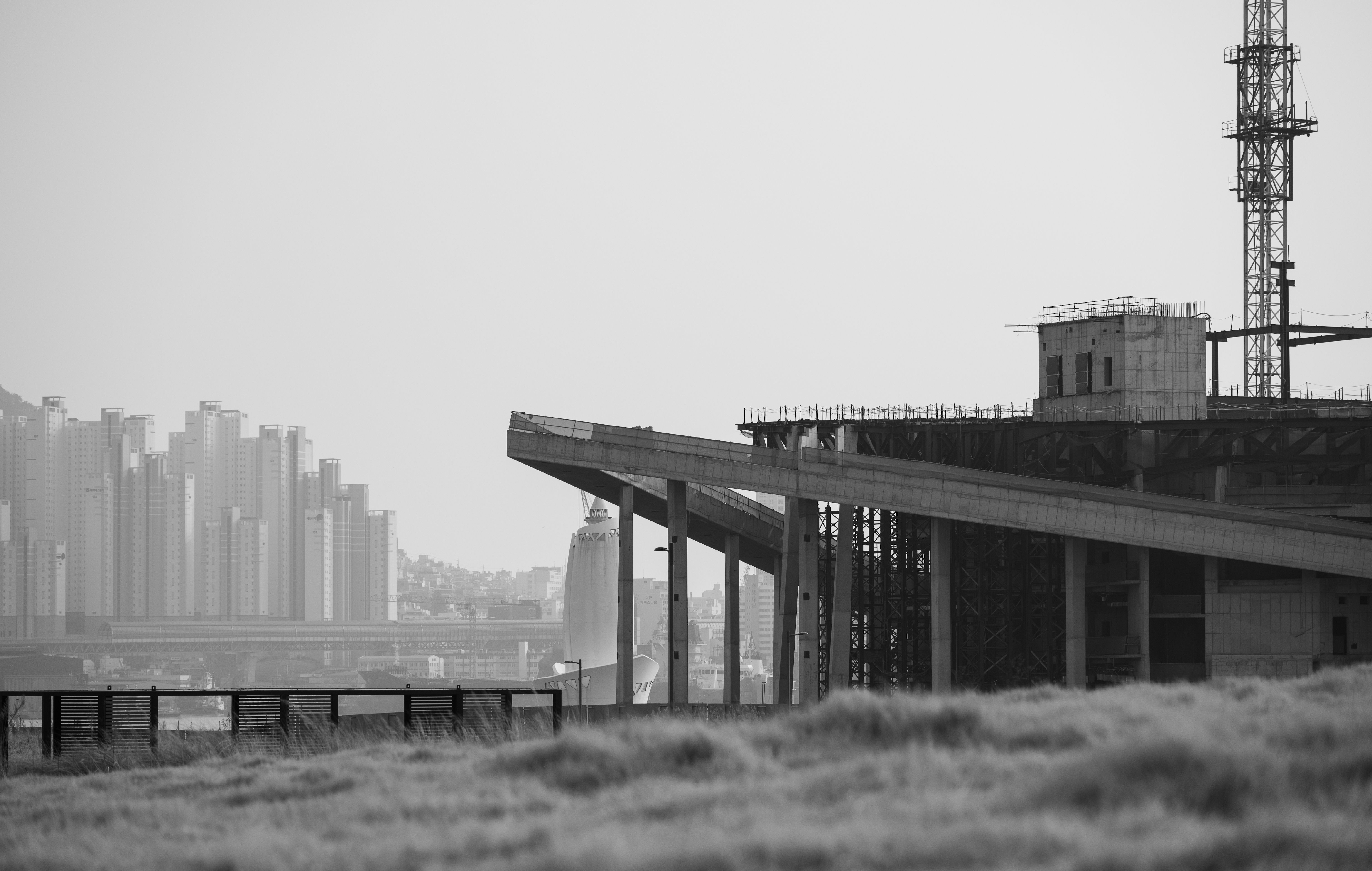 Concrete Construction with a City in the Background · Free Stock Photo