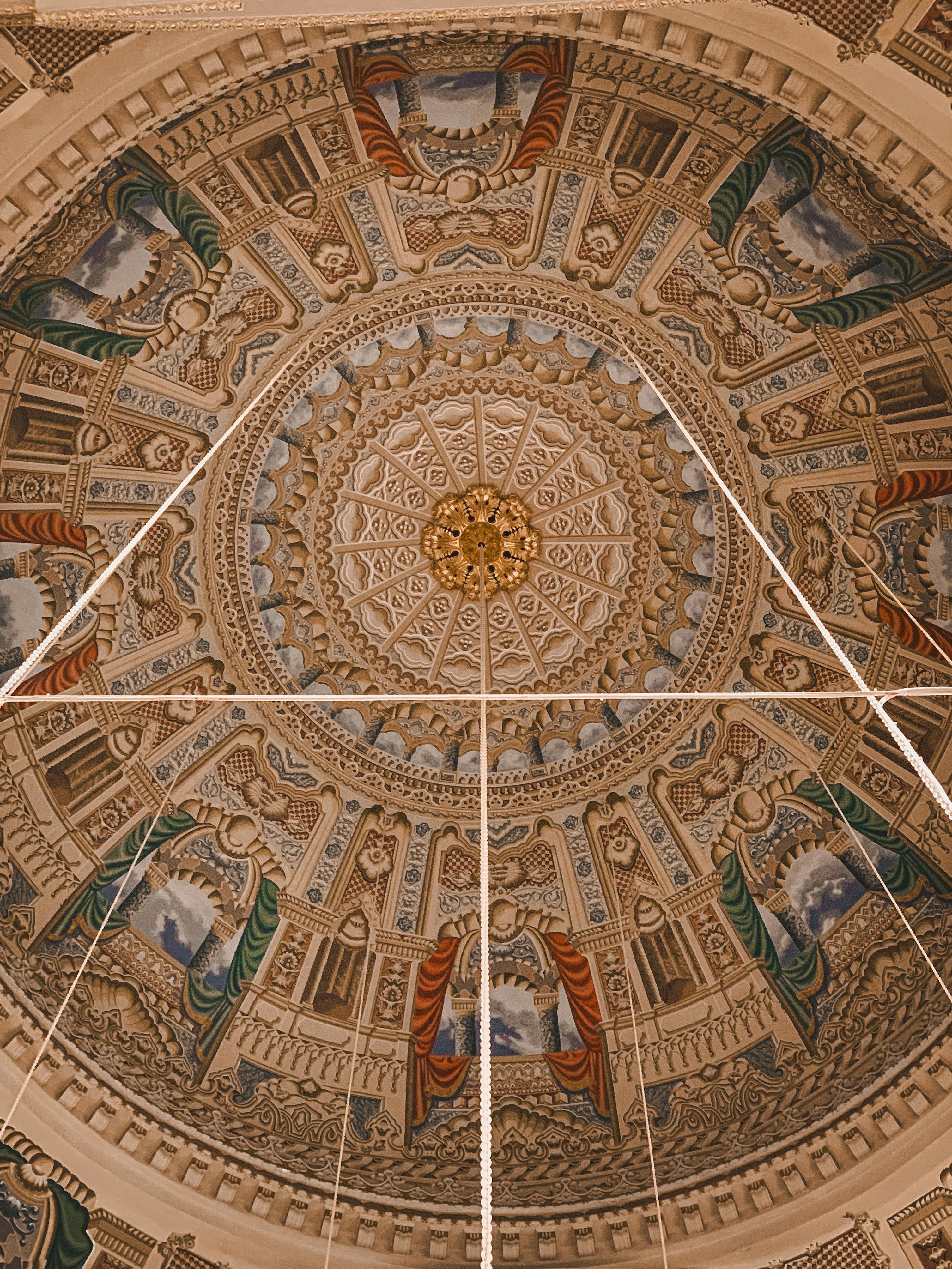 Ornamented Dome Ceiling in Mosque · Free Stock Photo