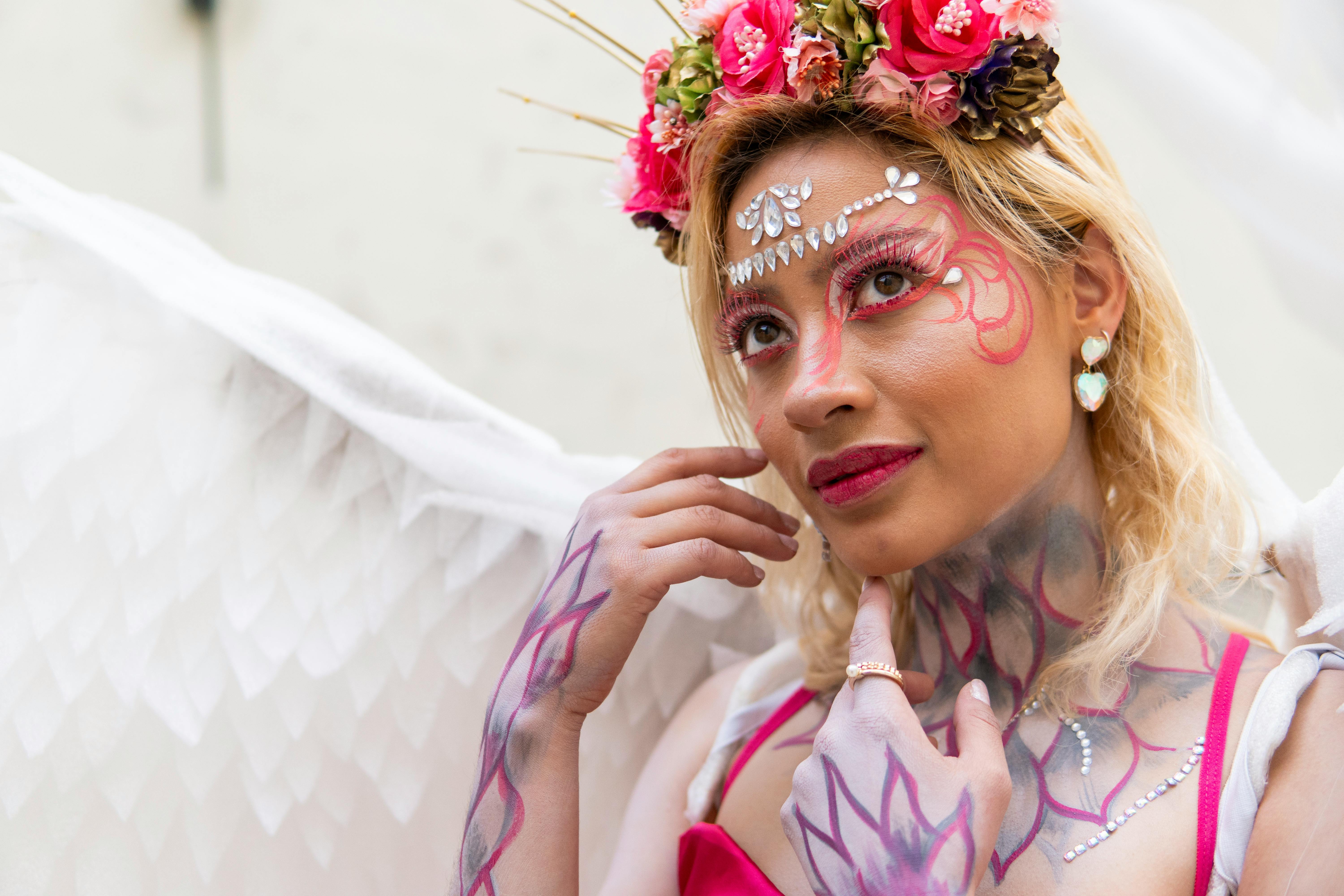 Portrait of Blonde Woman Wearing Angel Costume · Free Stock Photo