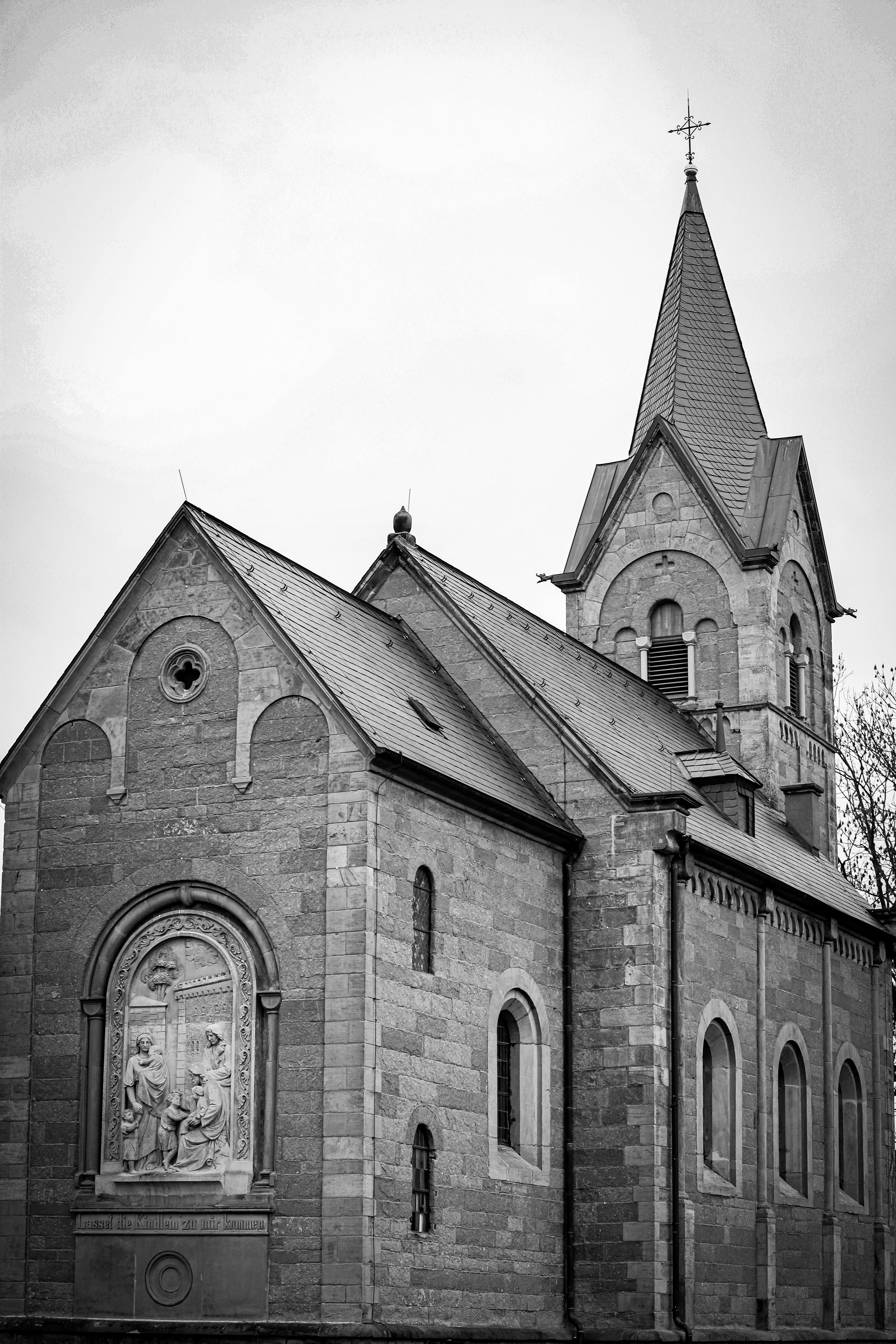 Gothic Christian Church with Bas Relief on Facade · Free Stock Photo