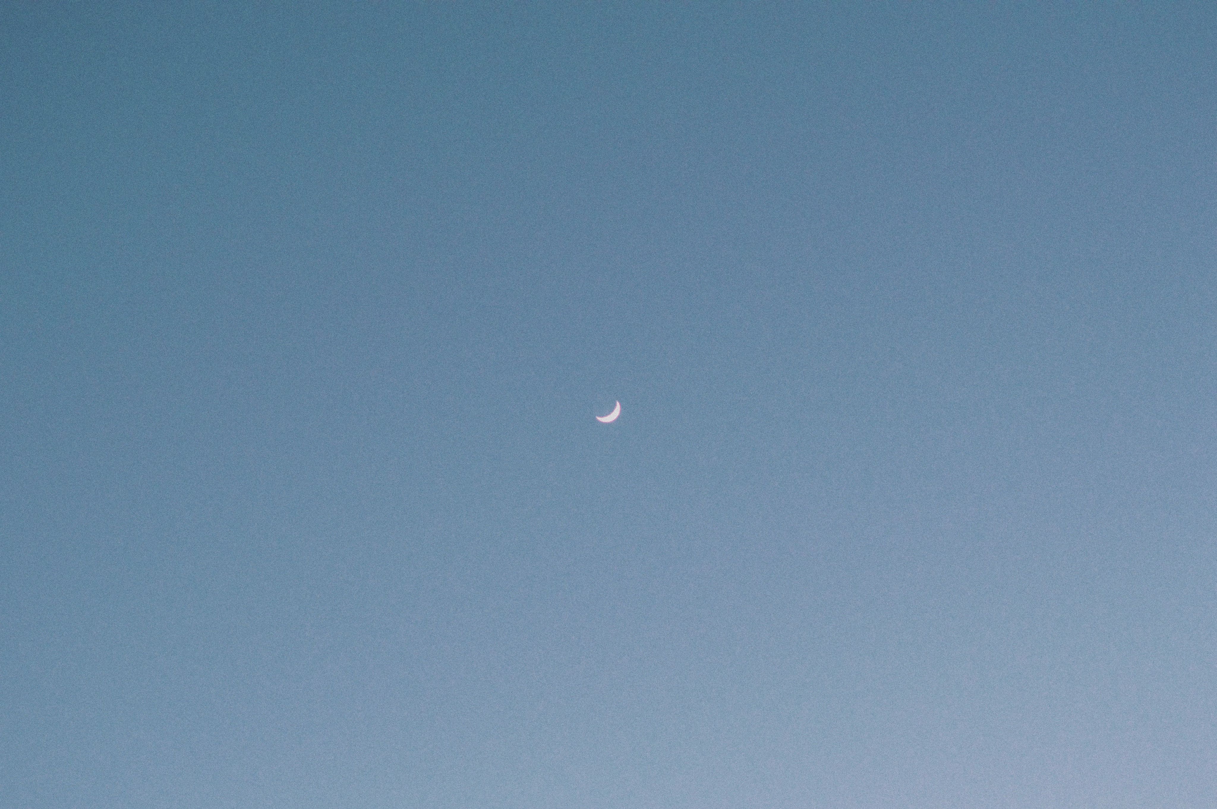 Crescent Moon in Blue Sky · Free Stock Photo