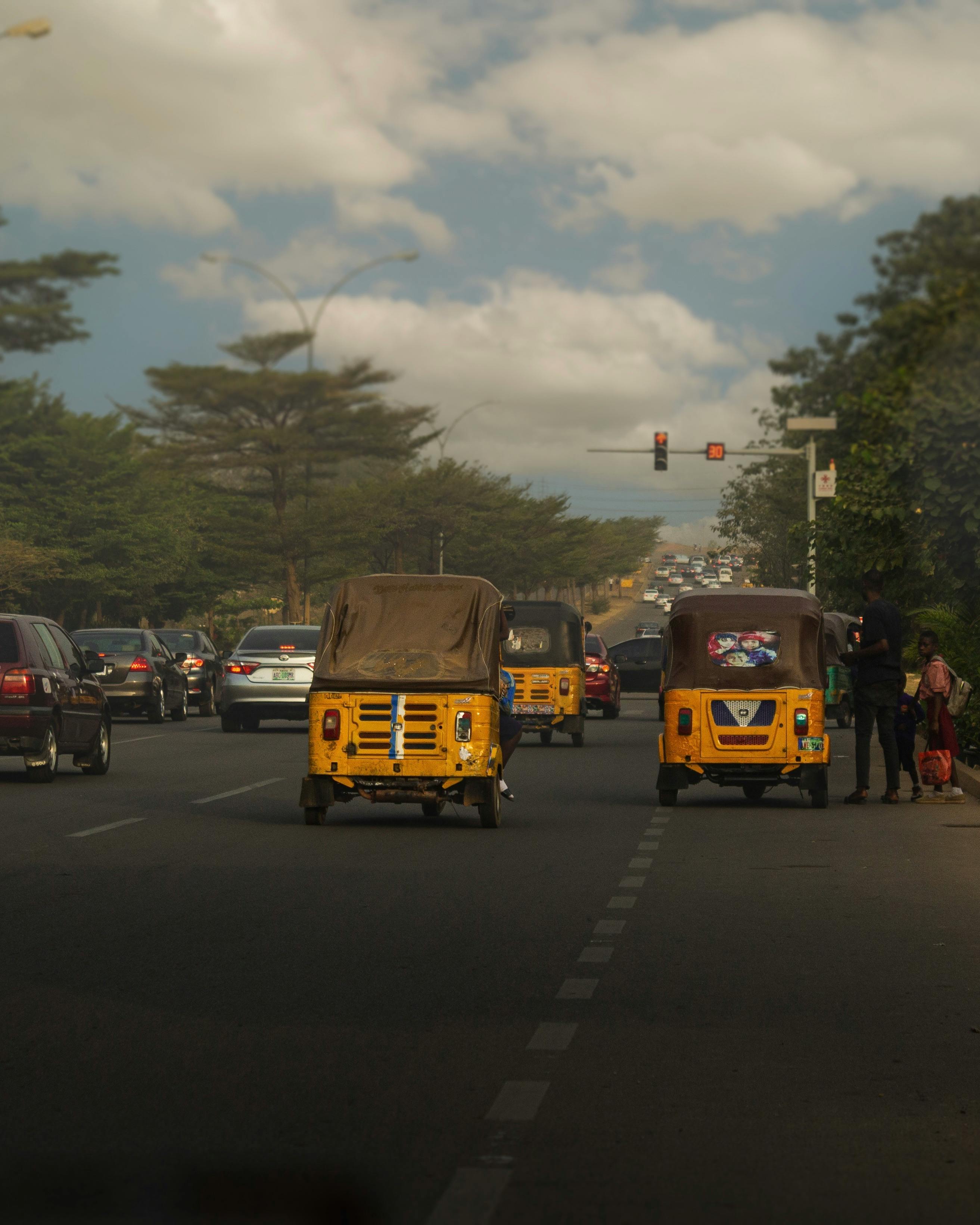 Rickshaw Taxis on Road · Free Stock Photo