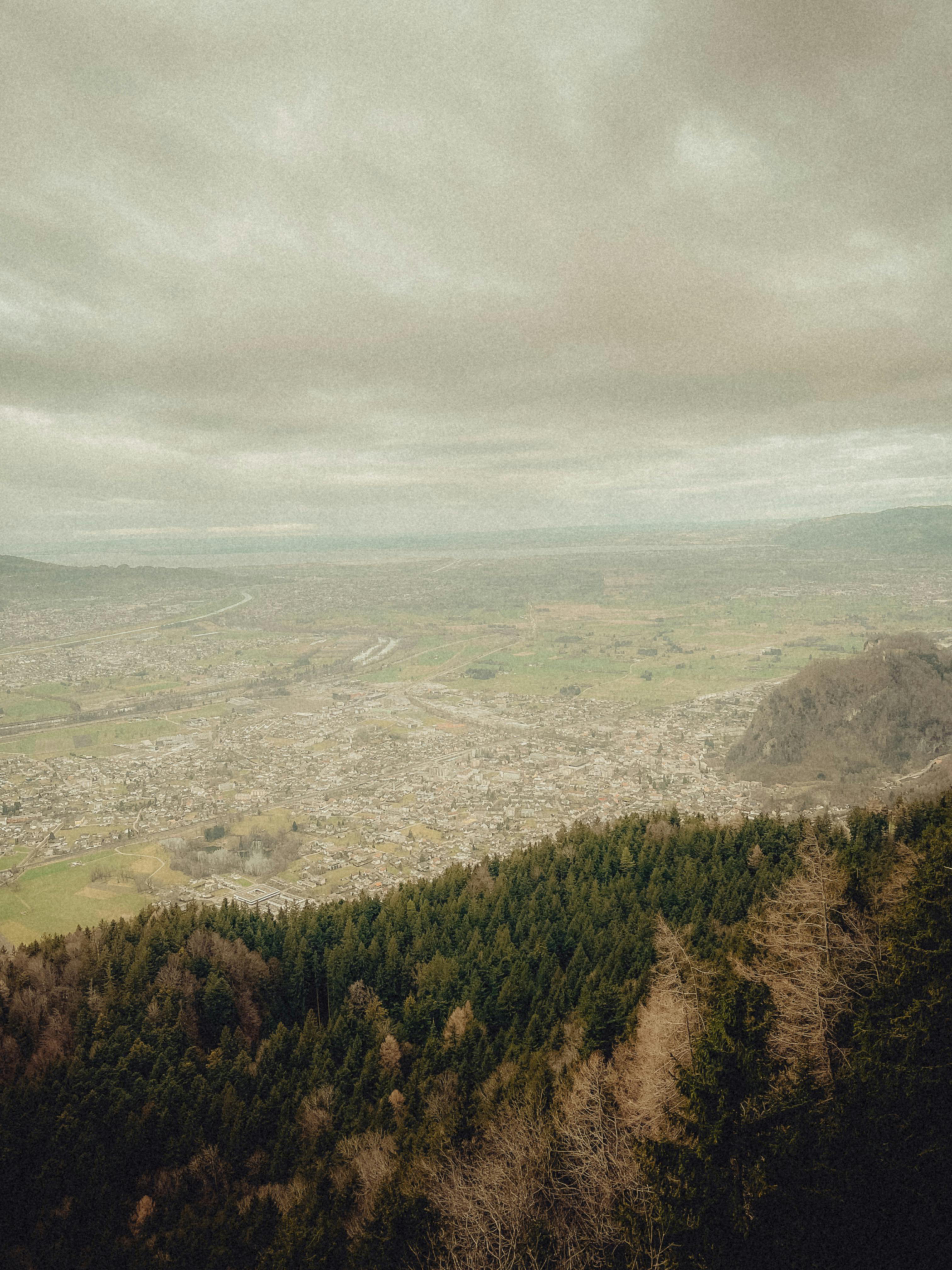 Aerial View of Fog-covered Valley · Free Stock Photo