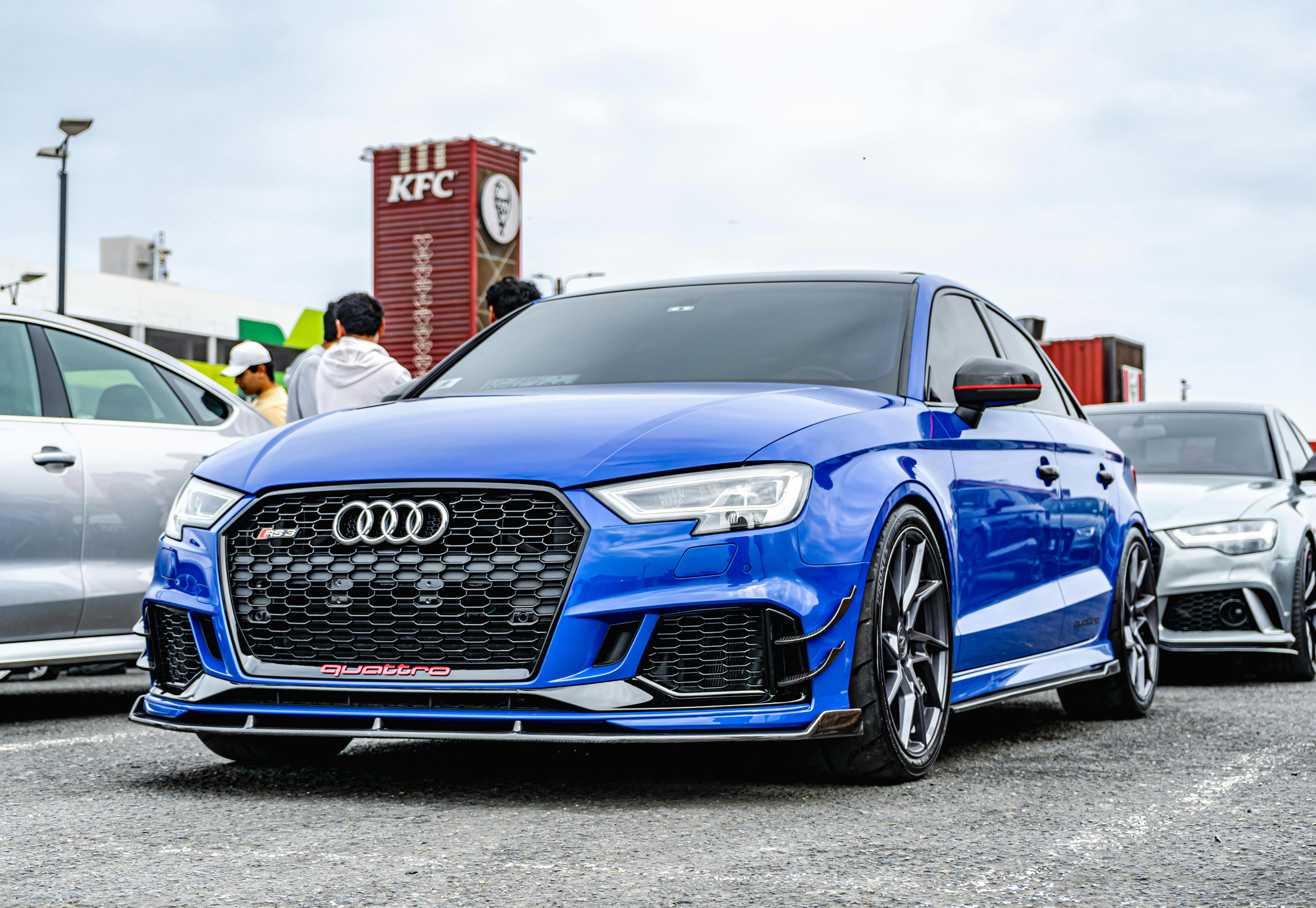 Blue Audi RS3 Quattro · Free Stock Photo