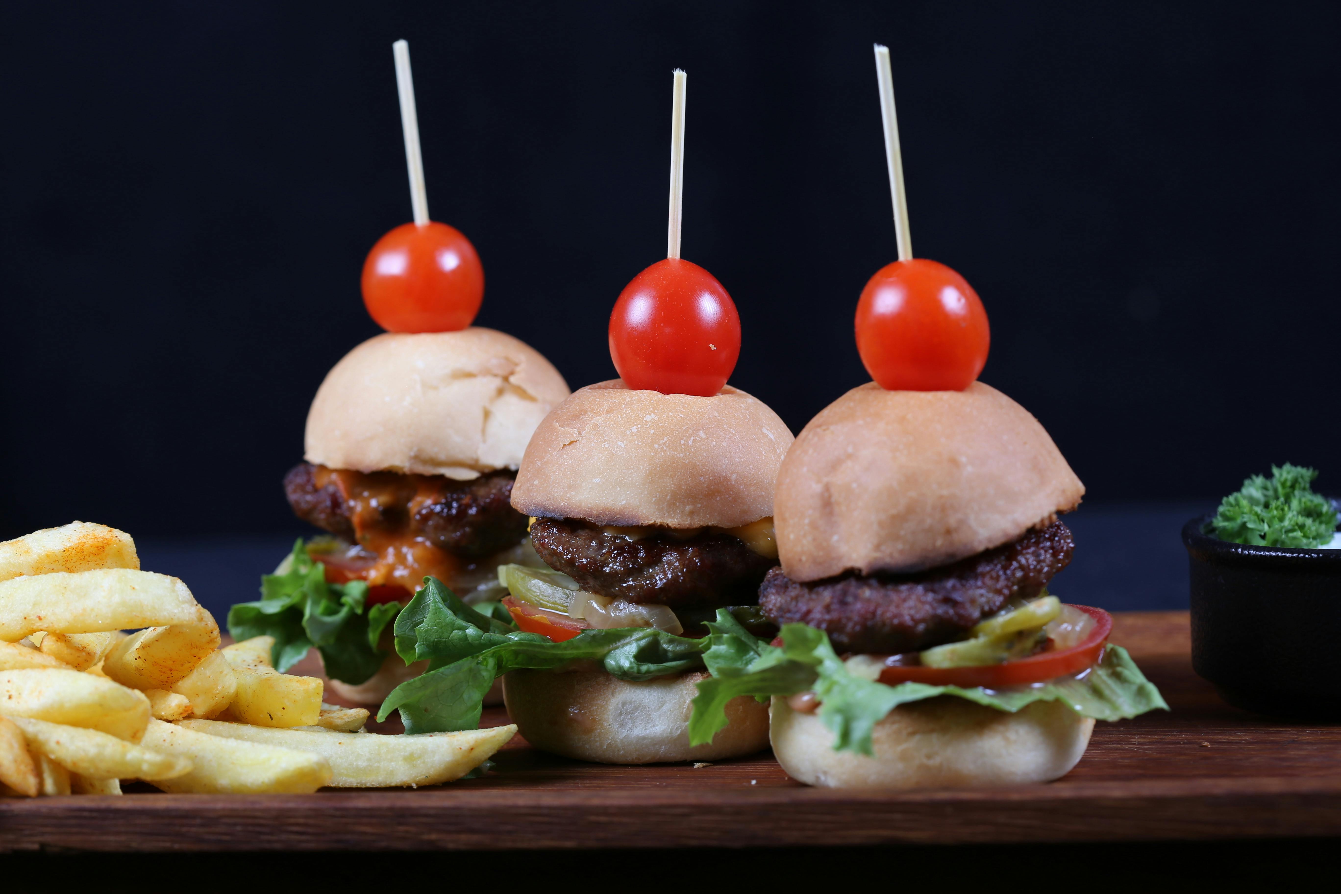 Small Burgers and Fries · Free Stock Photo