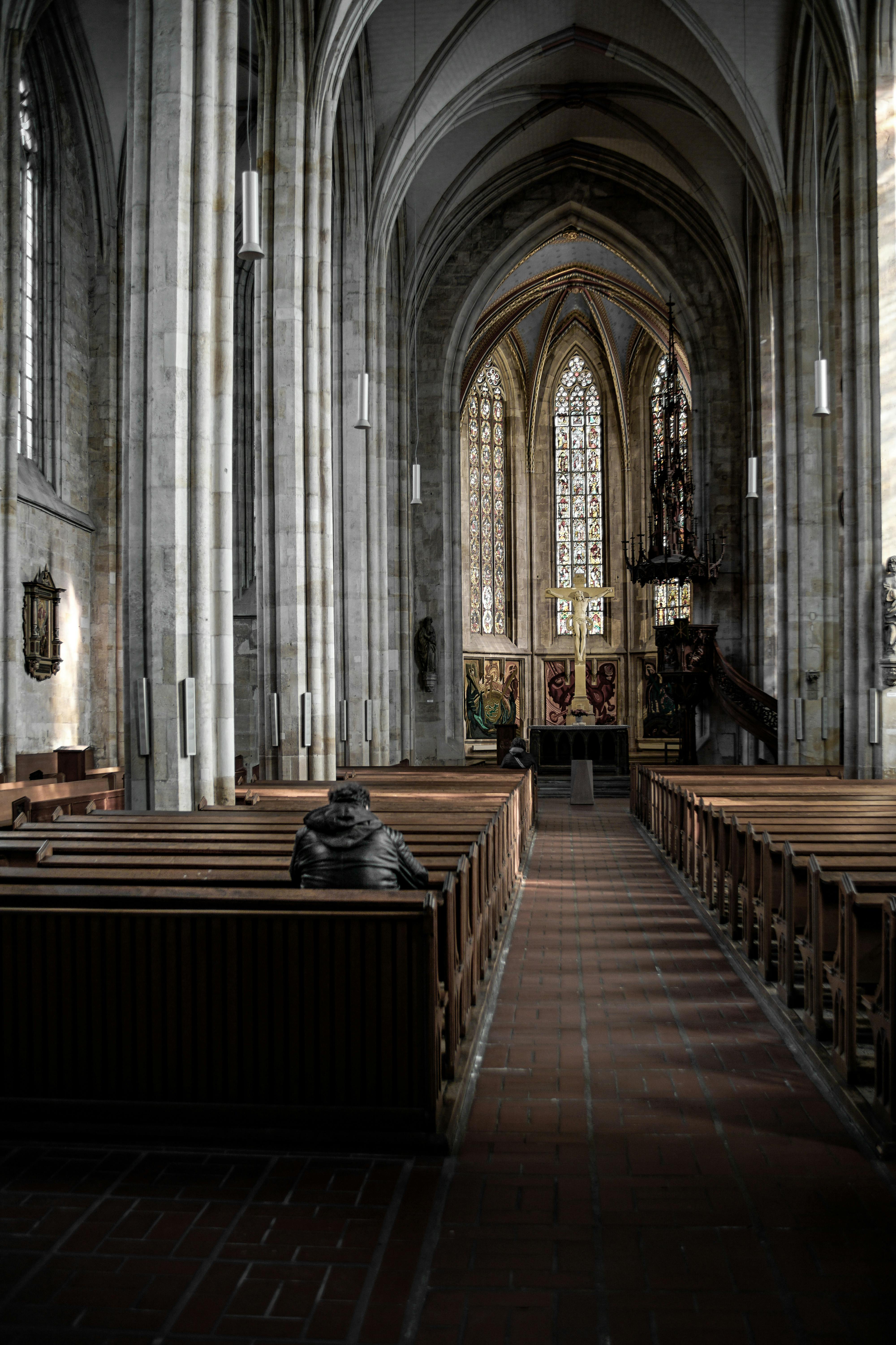 Man Praying in Church · Free Stock Photo