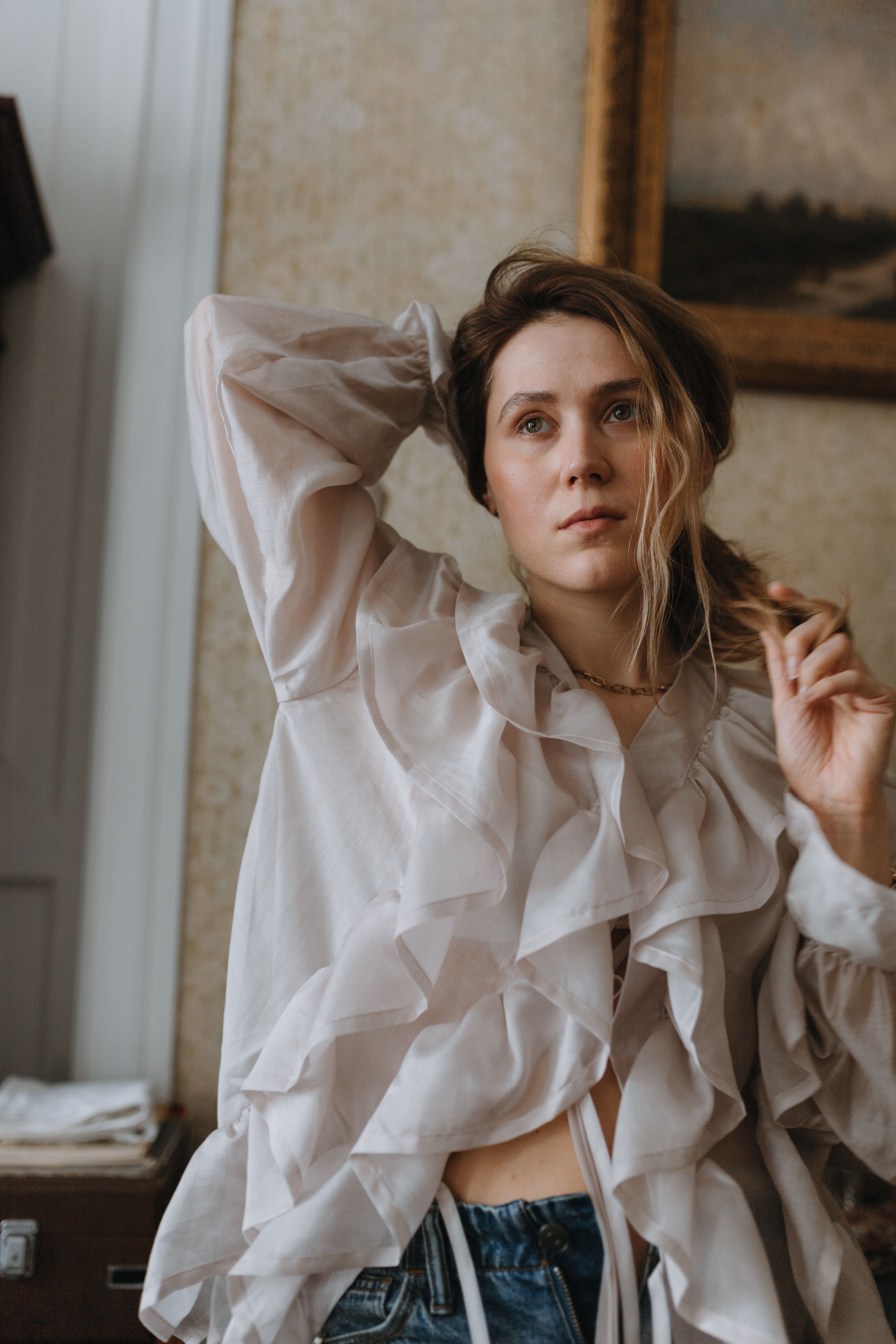 Portrait of Woman in White Shirt · Free Stock Photo