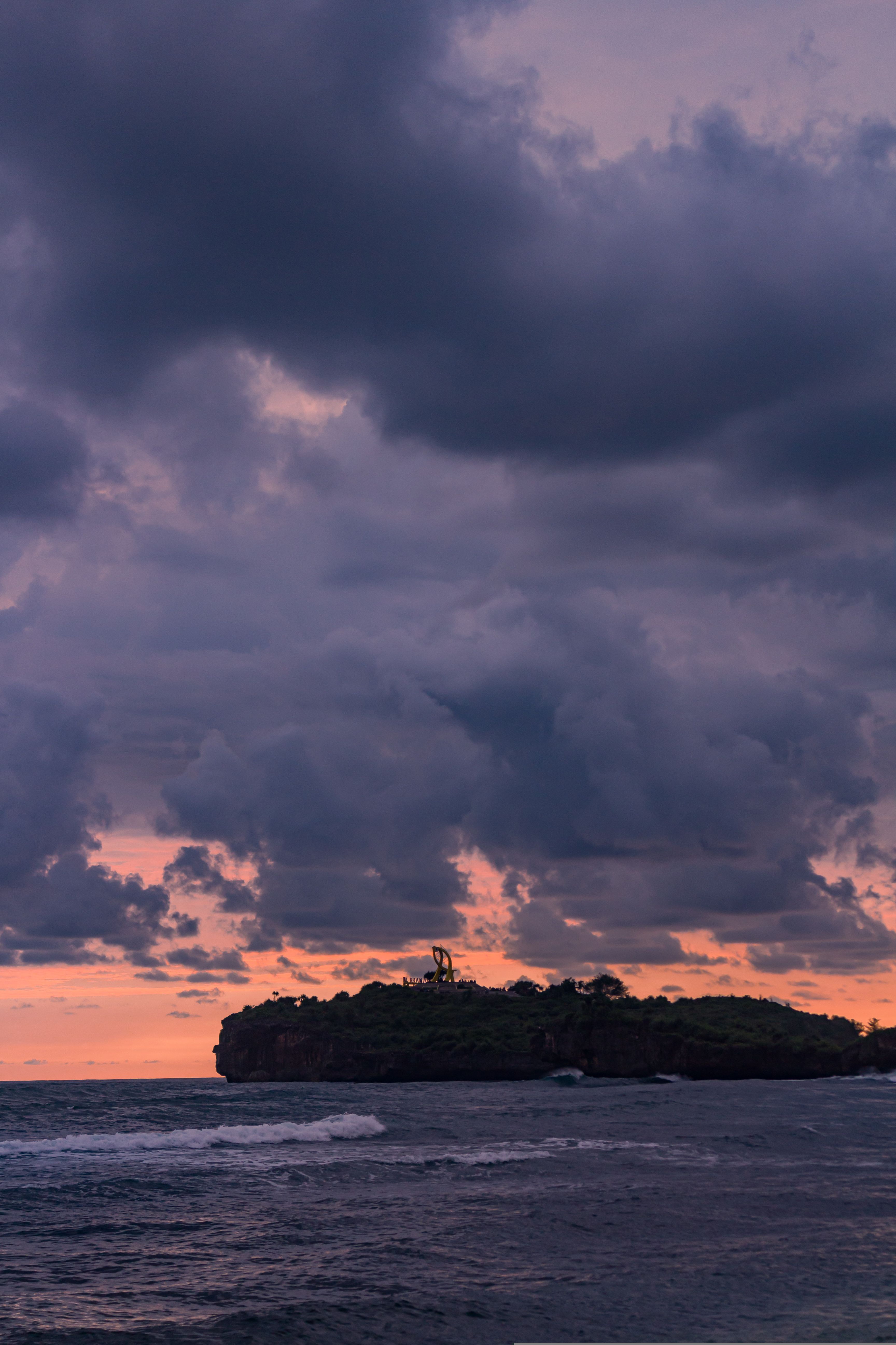 Rain Cloud over Sea Coast at Sunset · Free Stock Photo