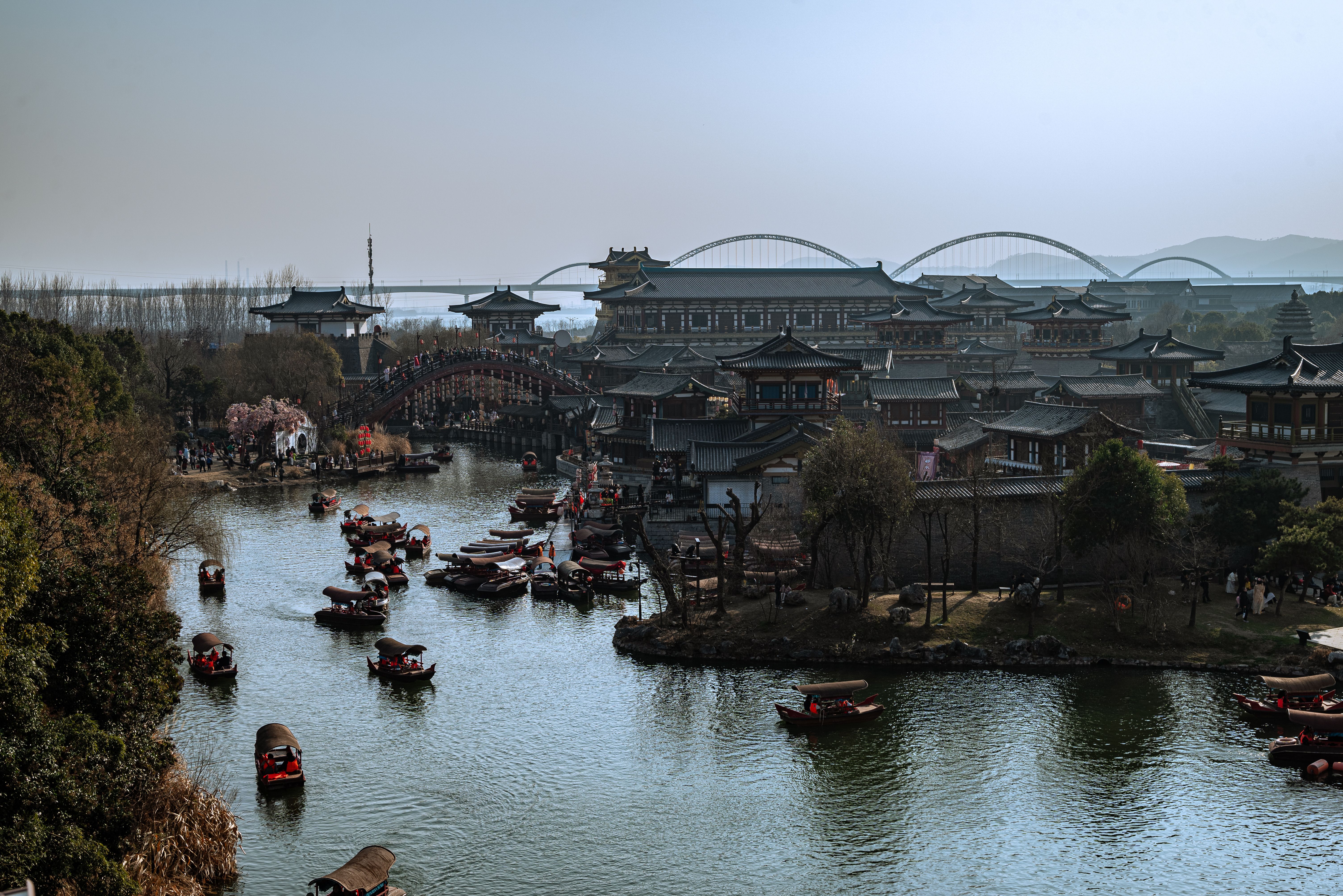 Boats on River in Asian Town · Free Stock Photo