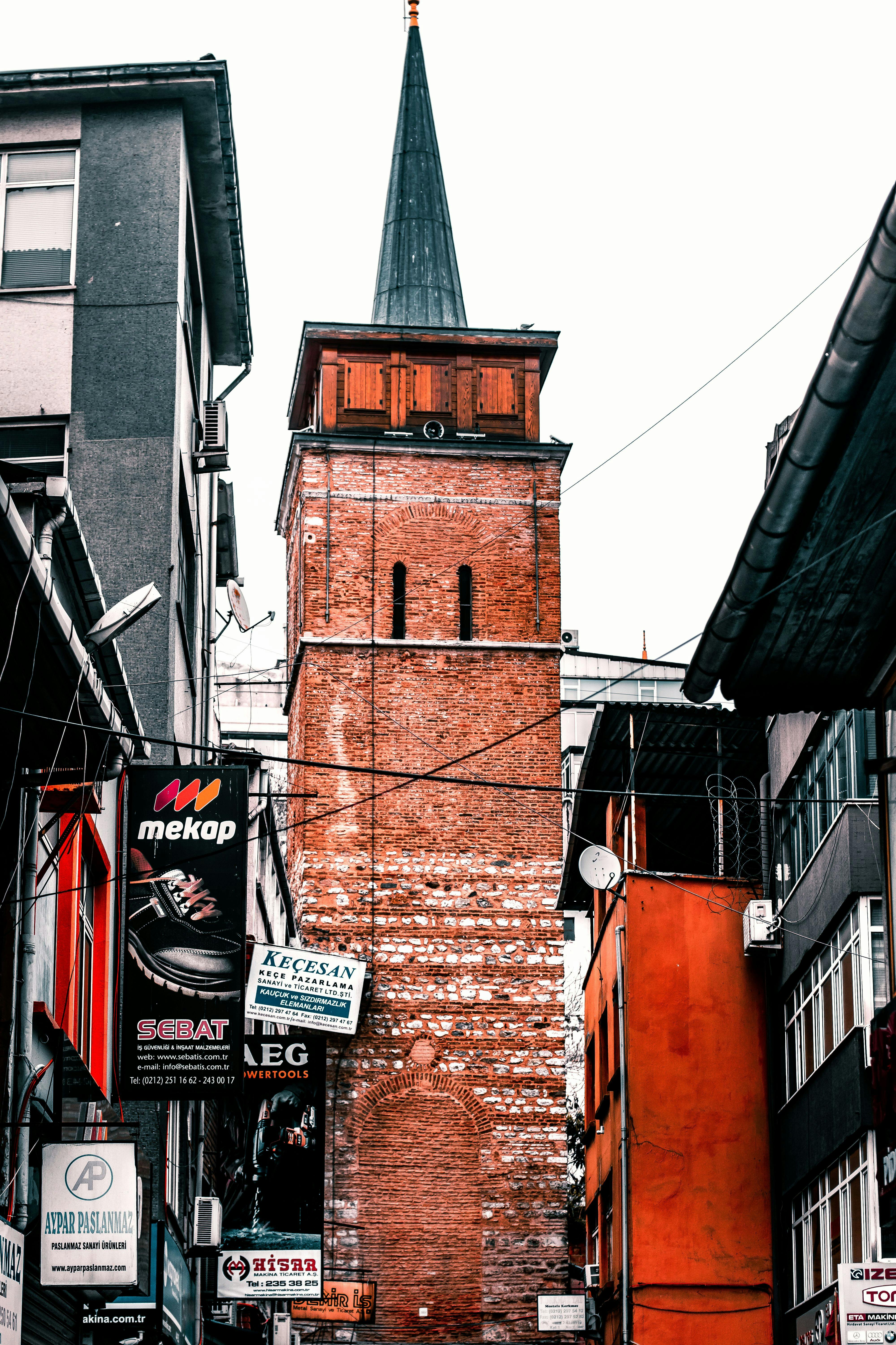 Minaret of Arap Mosque in Istanbul · Free Stock Photo