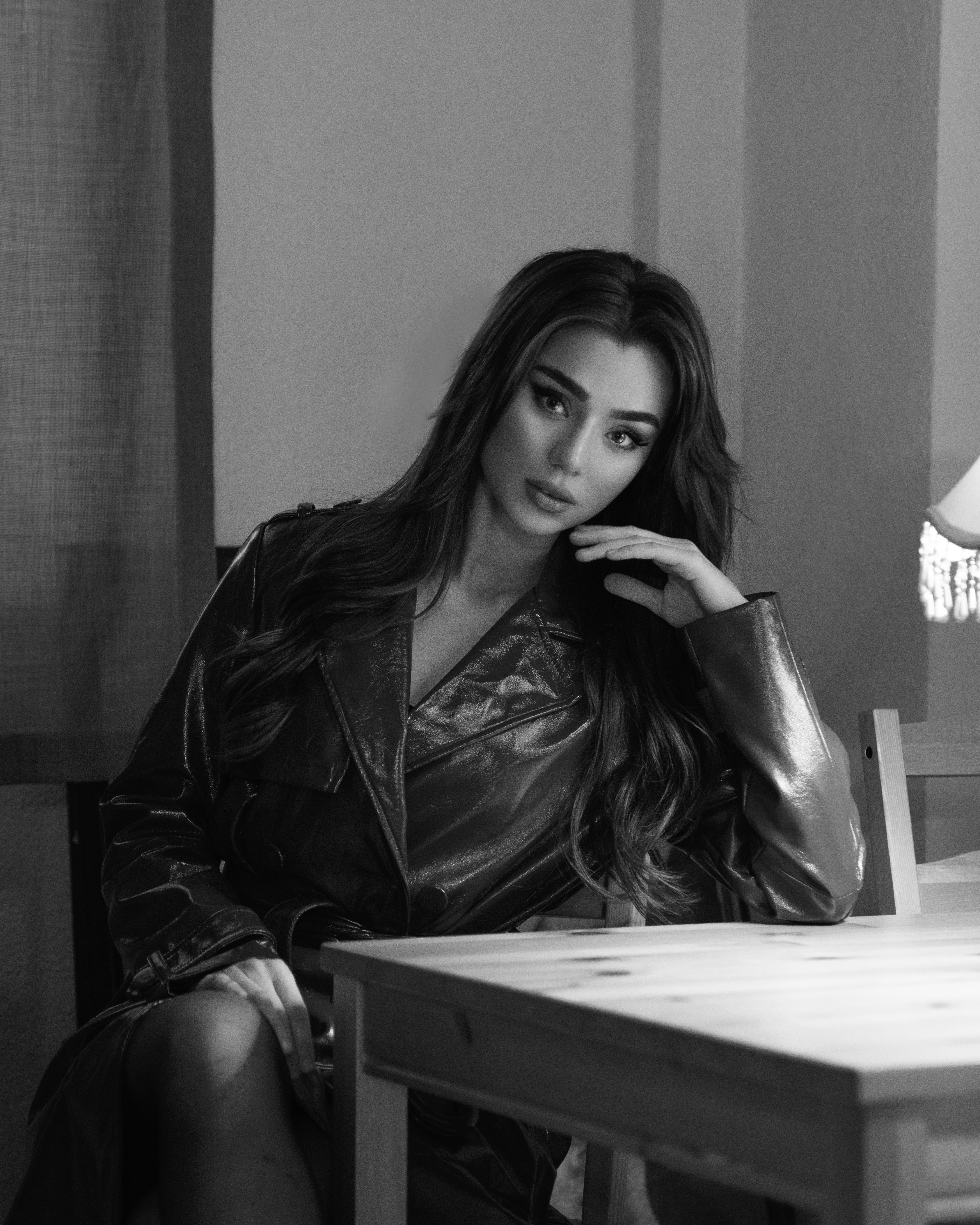 Attractive Model in Leather Jacket · Free Stock Photo