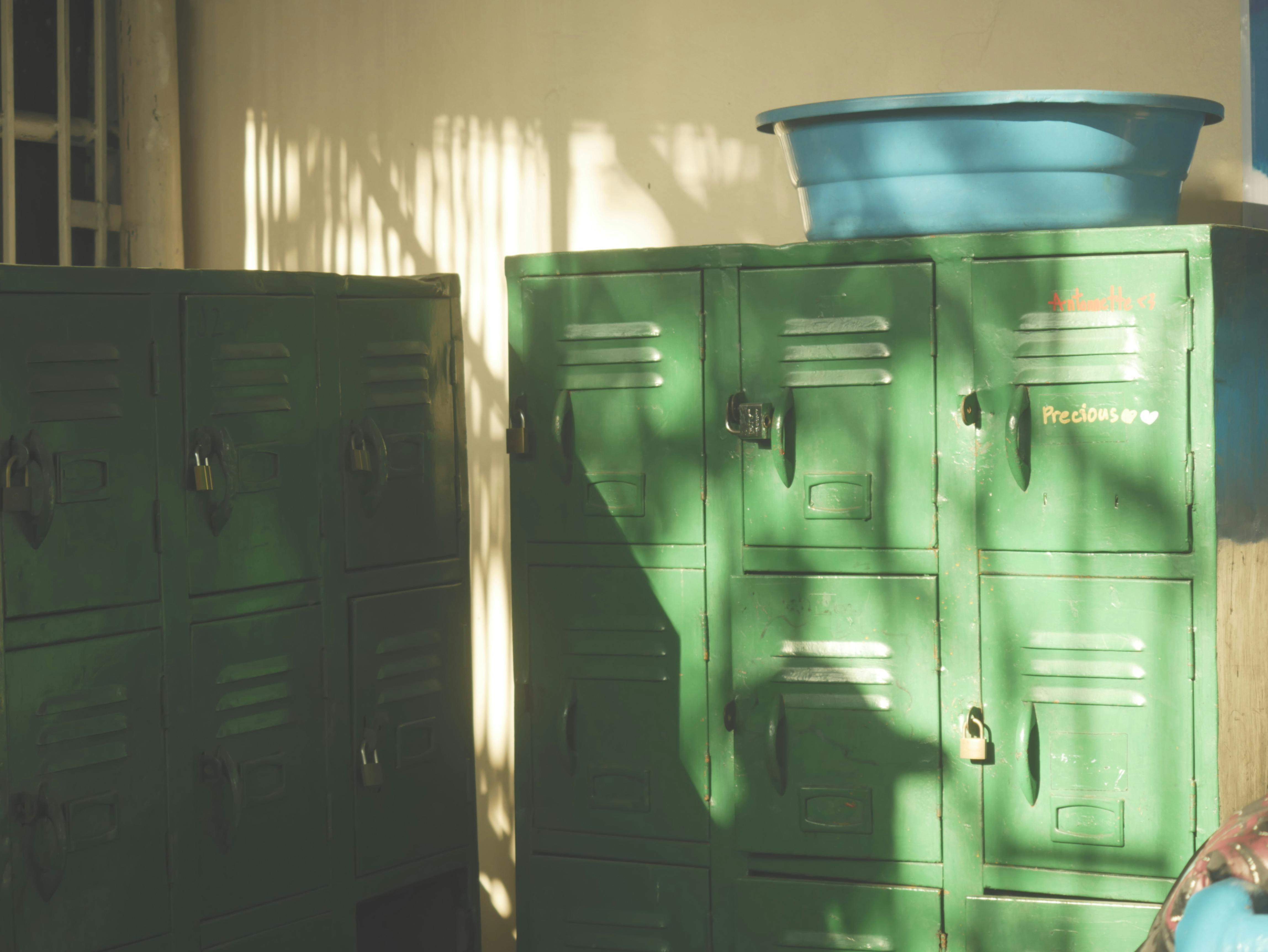 Green Lockers with Padlocks · Free Stock Photo