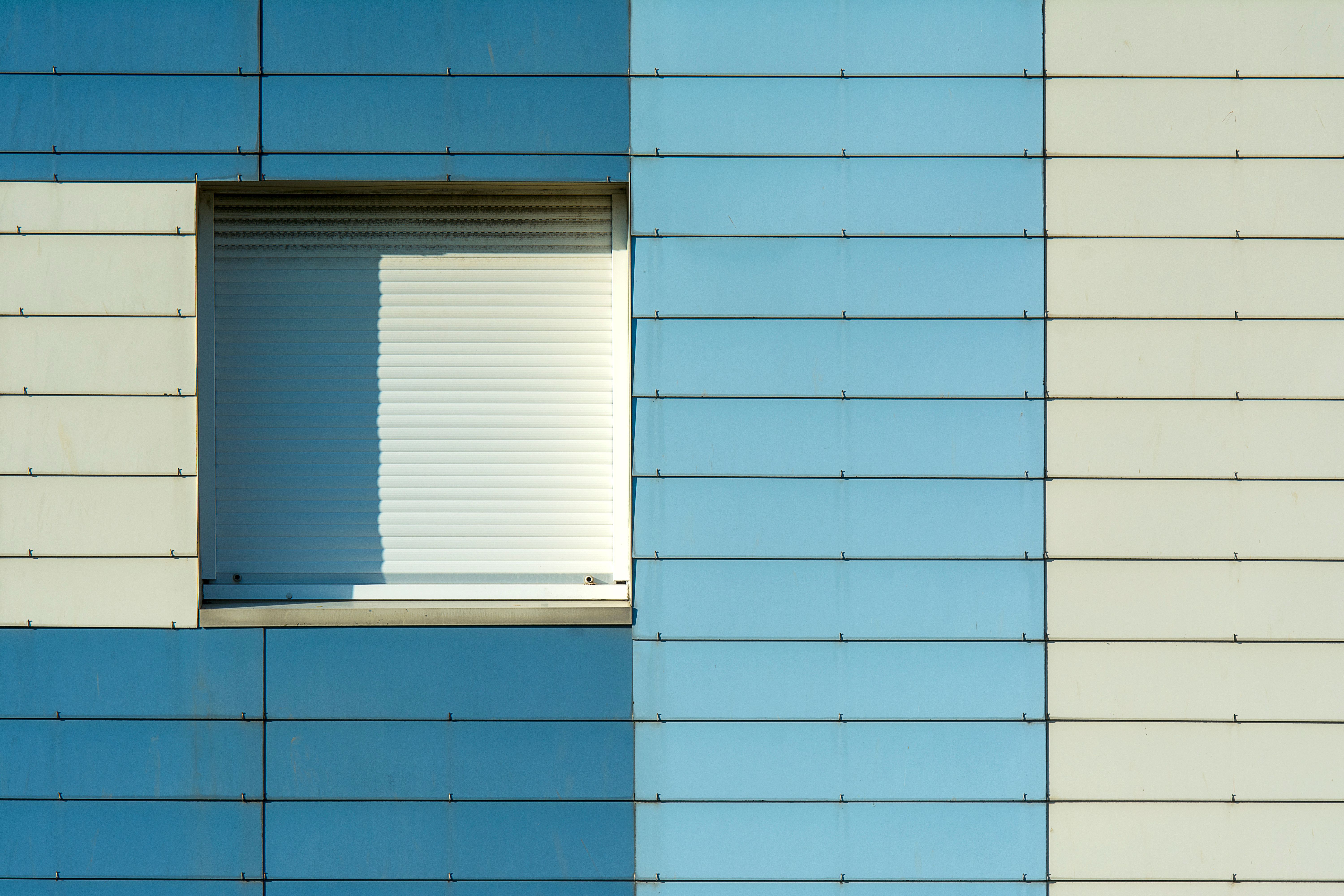 Blue Rectangles Pattern on Wall · Free Stock Photo