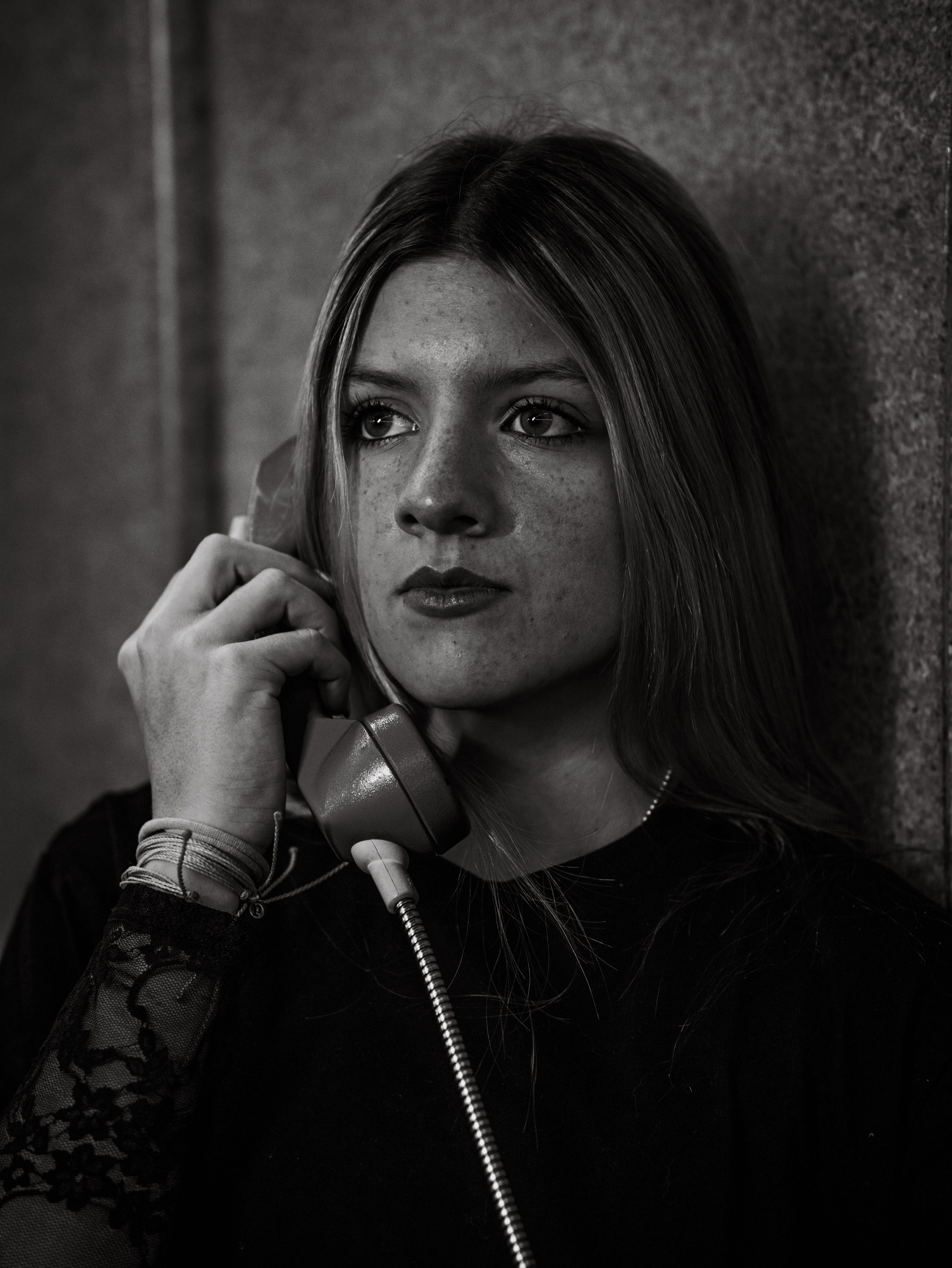 Serious Teenage Girl Answering Call · Free Stock Photo