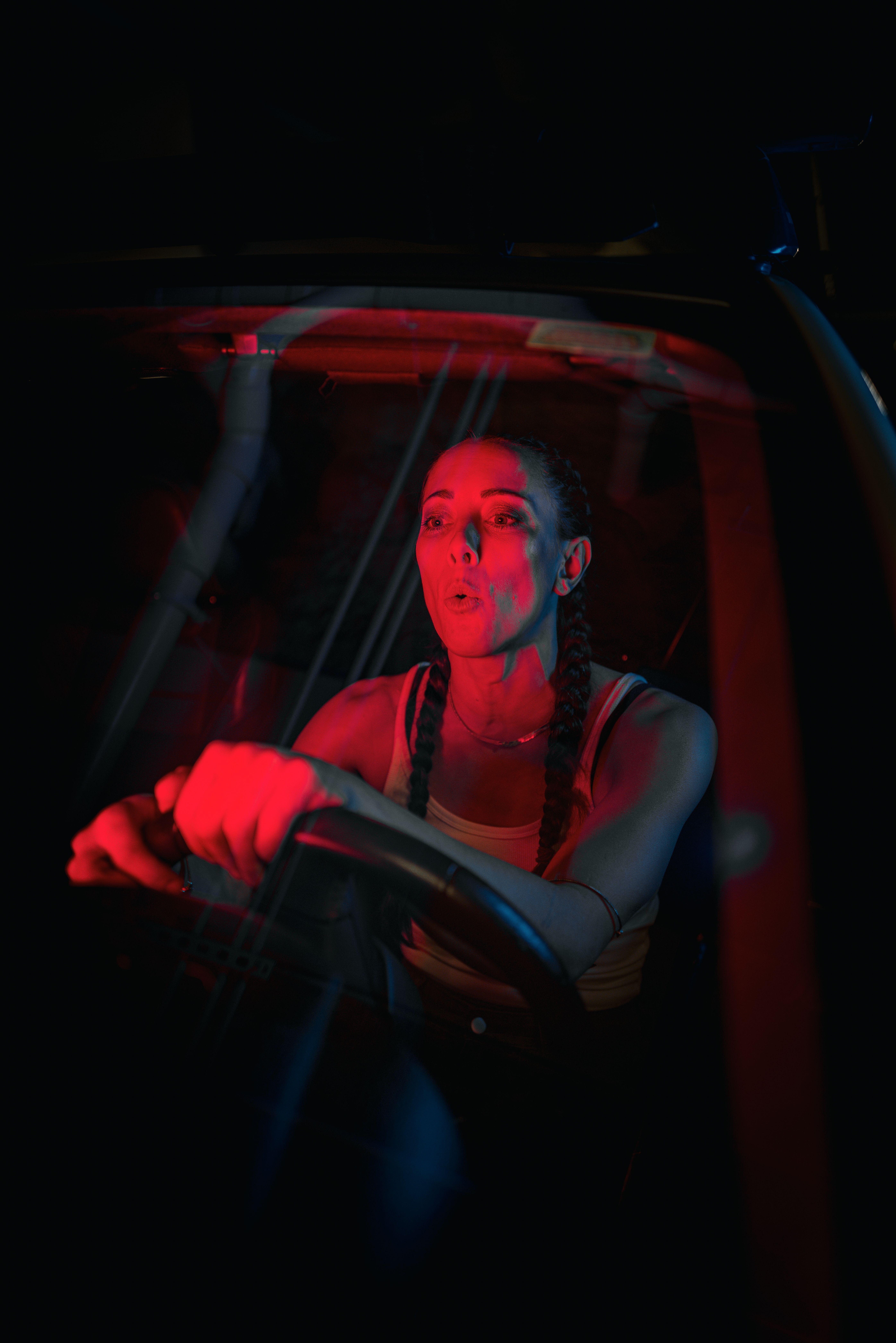 woman driving at night · Free Stock Photo