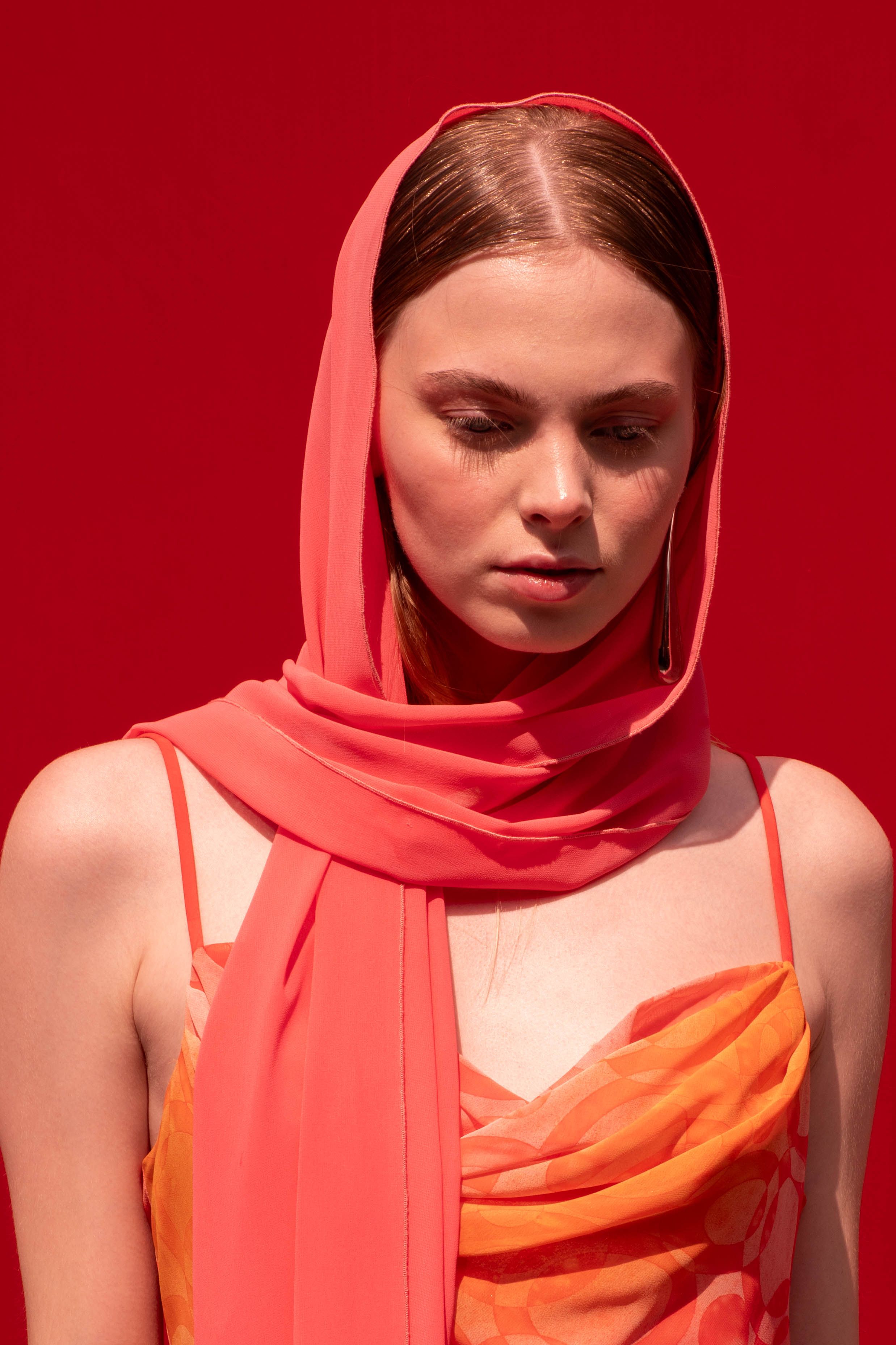 Portrait of Woman in Red Shawl · Free Stock Photo