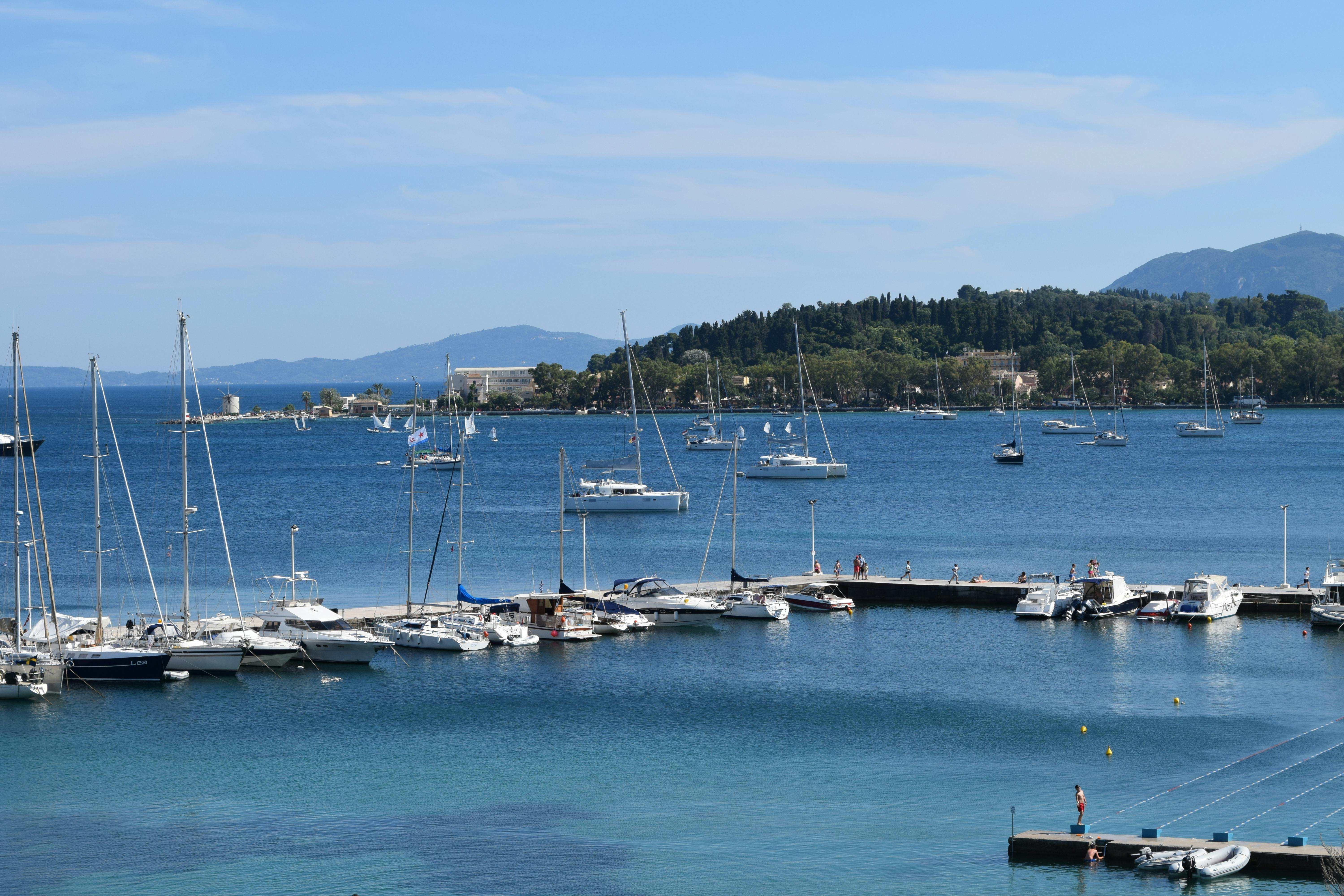 Aerial View of Yachts in the Marina, Corfu, Greece · Free Stock Photo