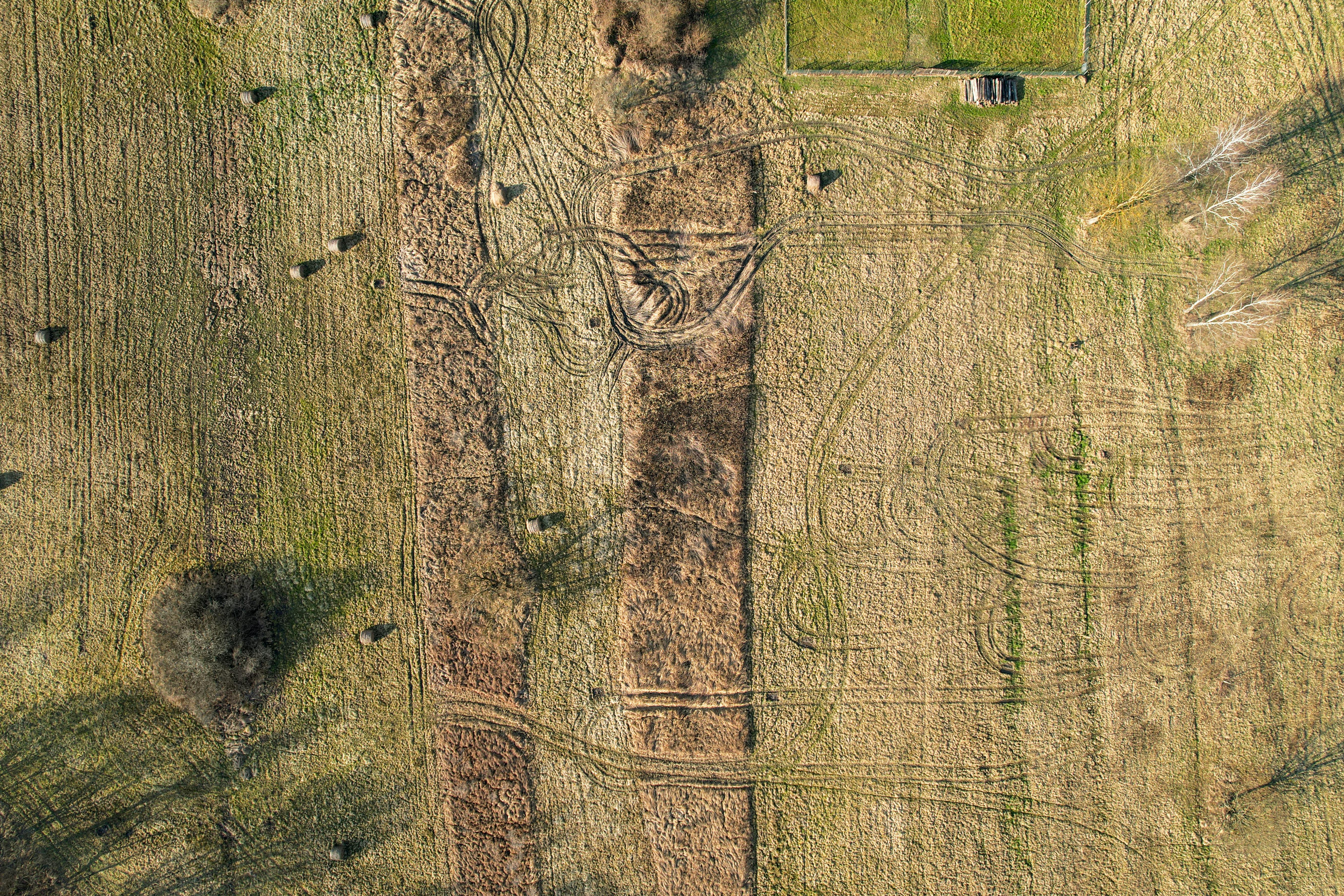 Trails of Tractor on Field · Free Stock Photo