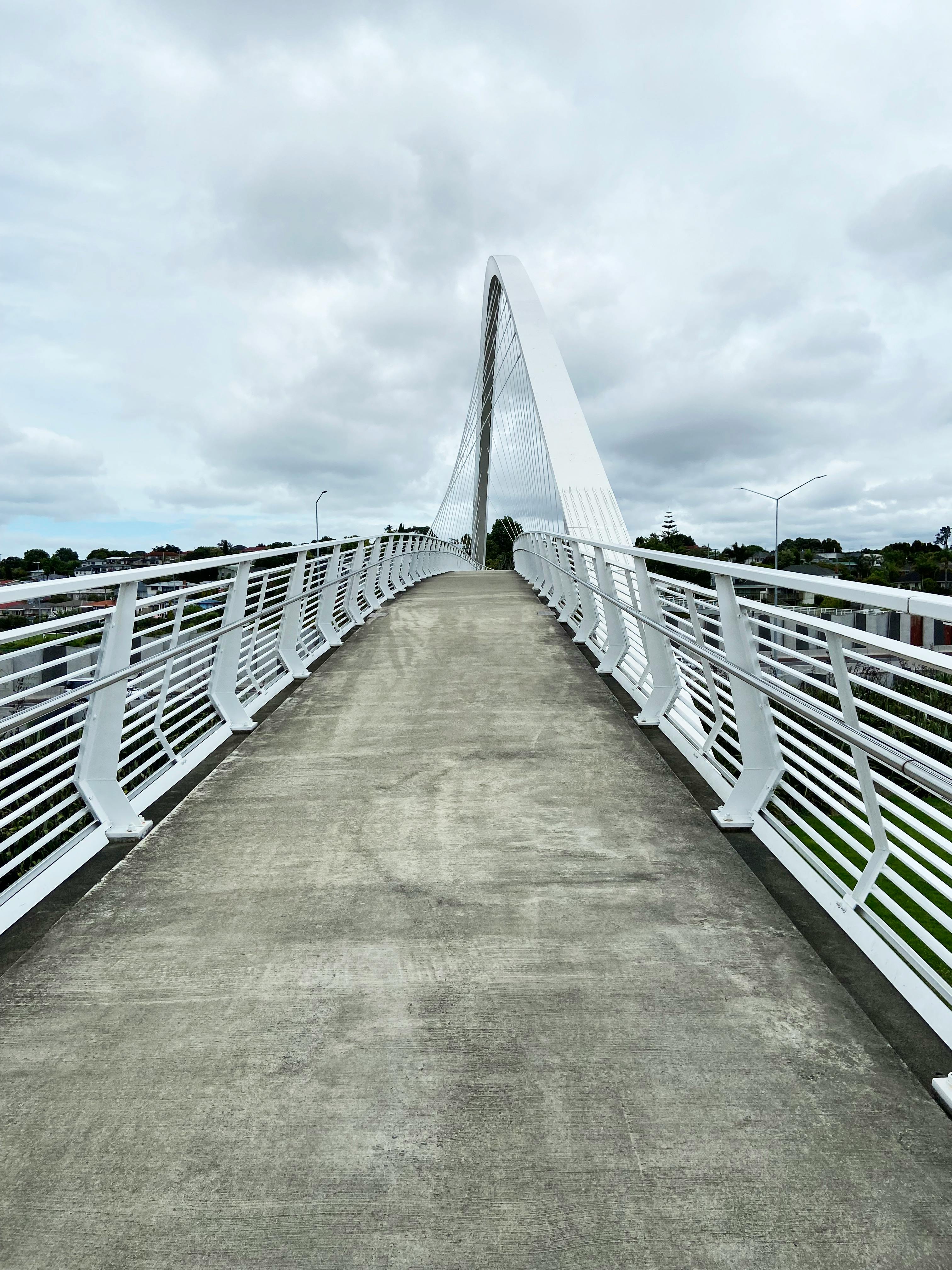 White Footbridge with Arch · Free Stock Photo