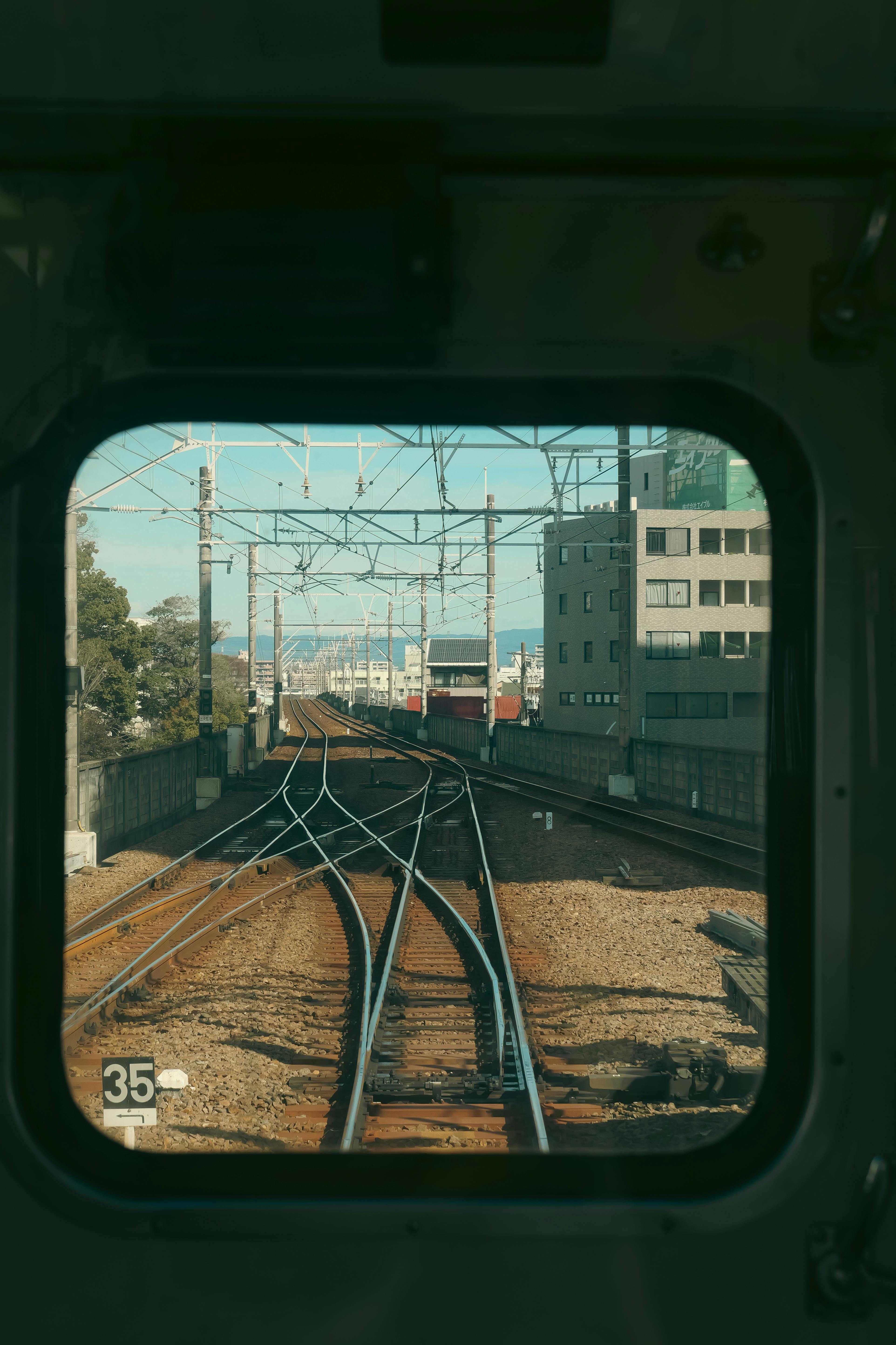 Train Window View of Railway Tracks · Free Stock Photo