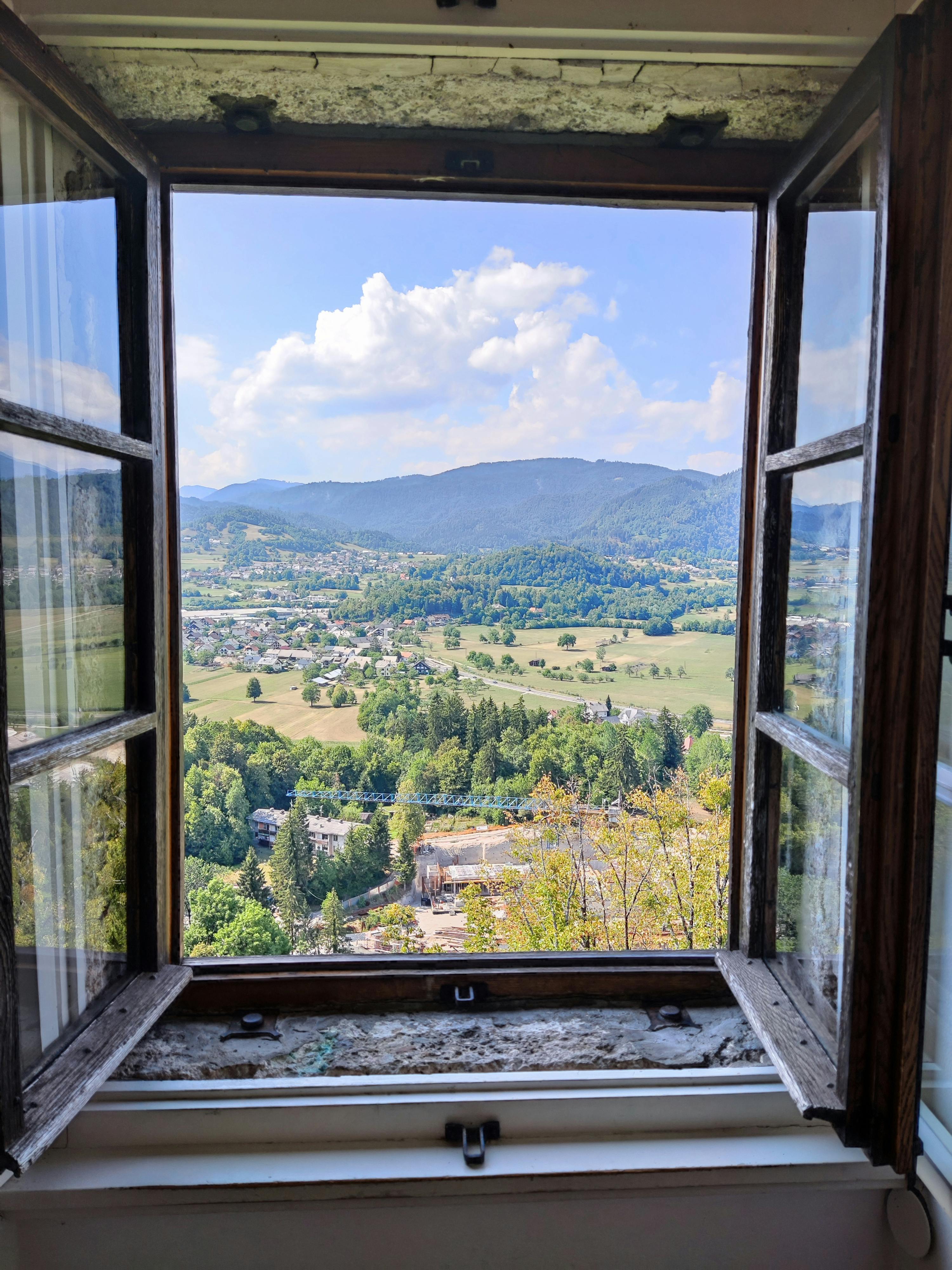 Countryside in Summer Seen through Window · Free Stock Photo