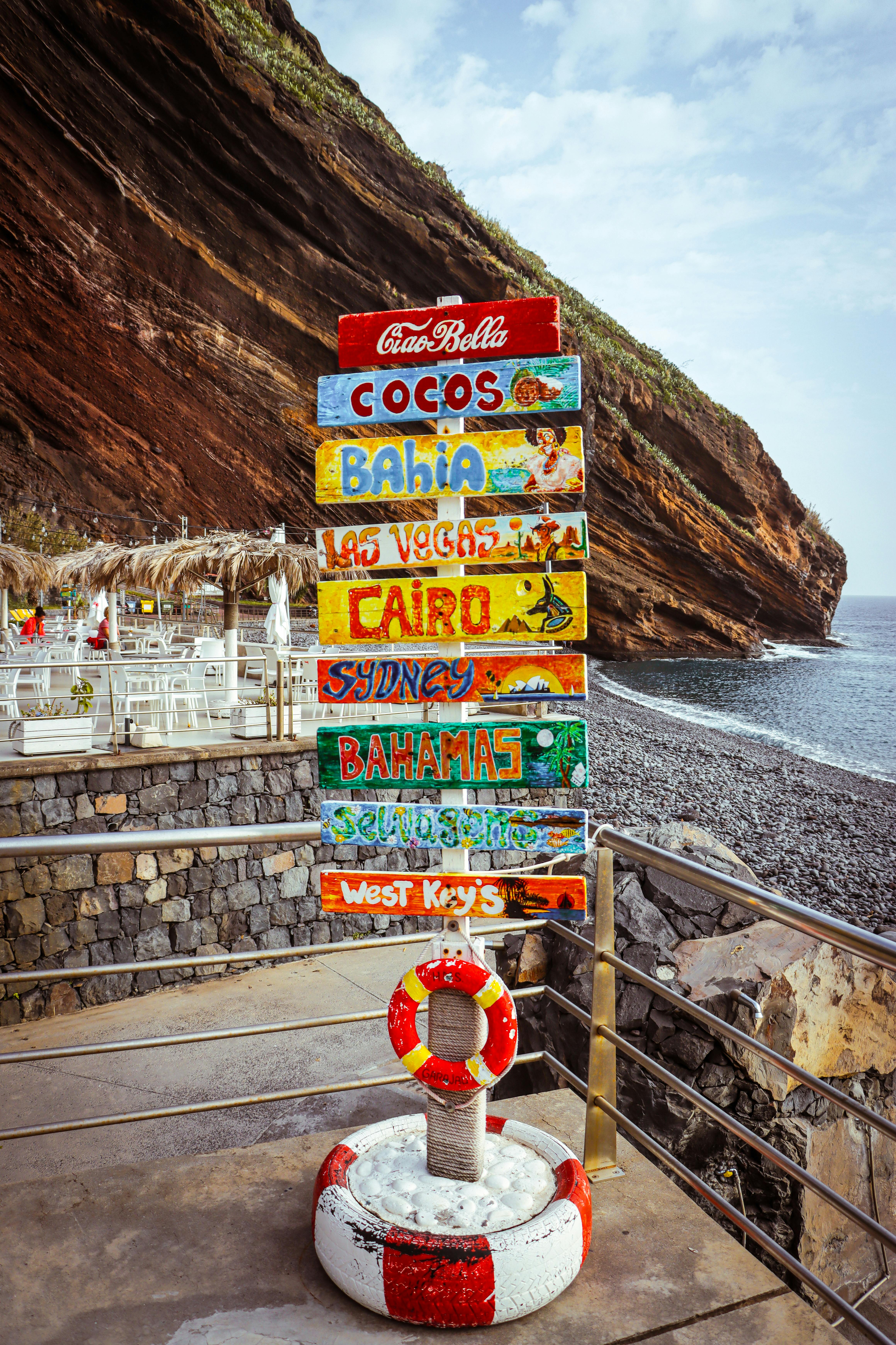Colorful Coastal Sign · Free Stock Photo