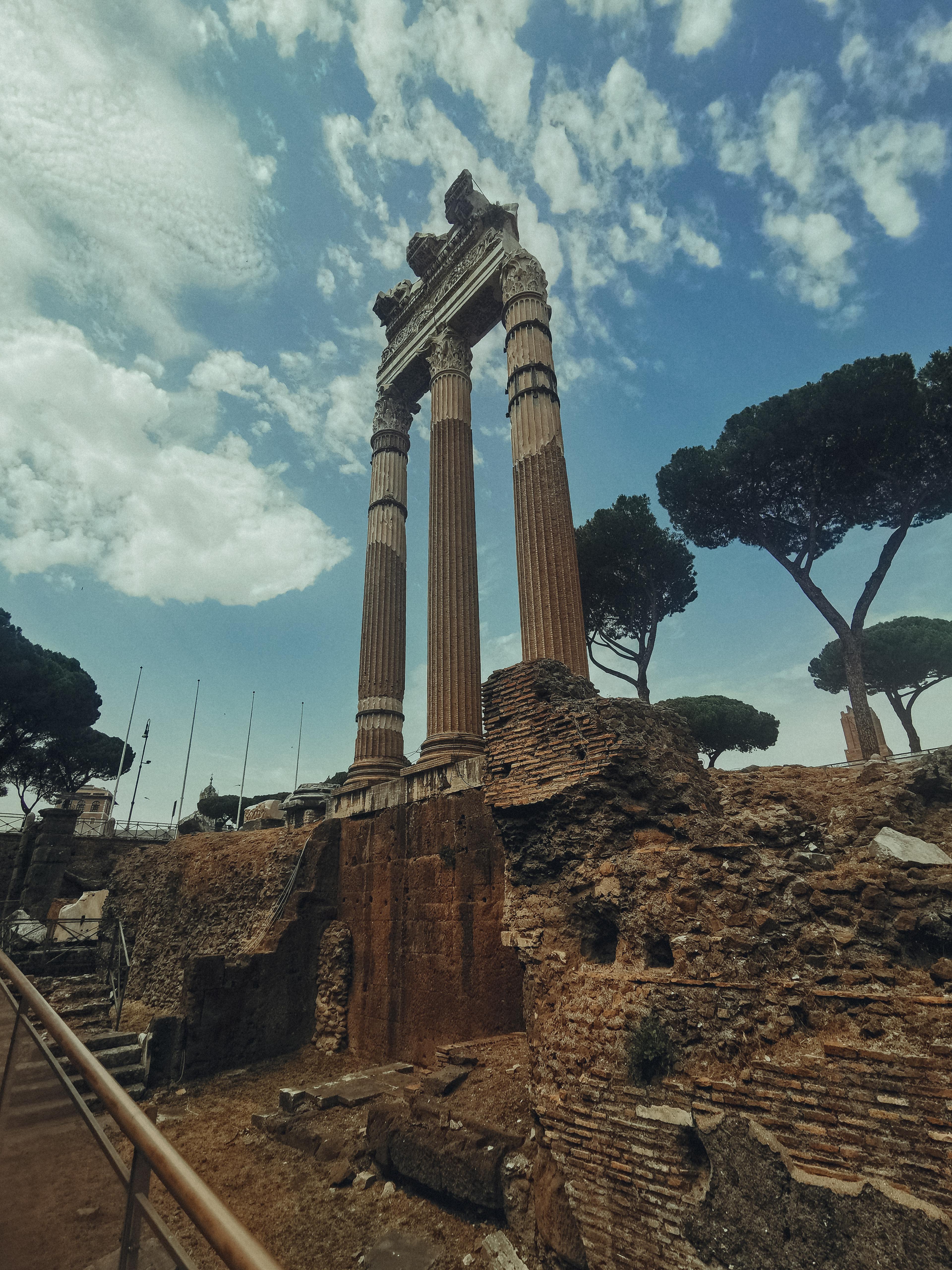 Ruins of the Temple of Caesar in the Roman Forum of Rome, Italy · Free ...