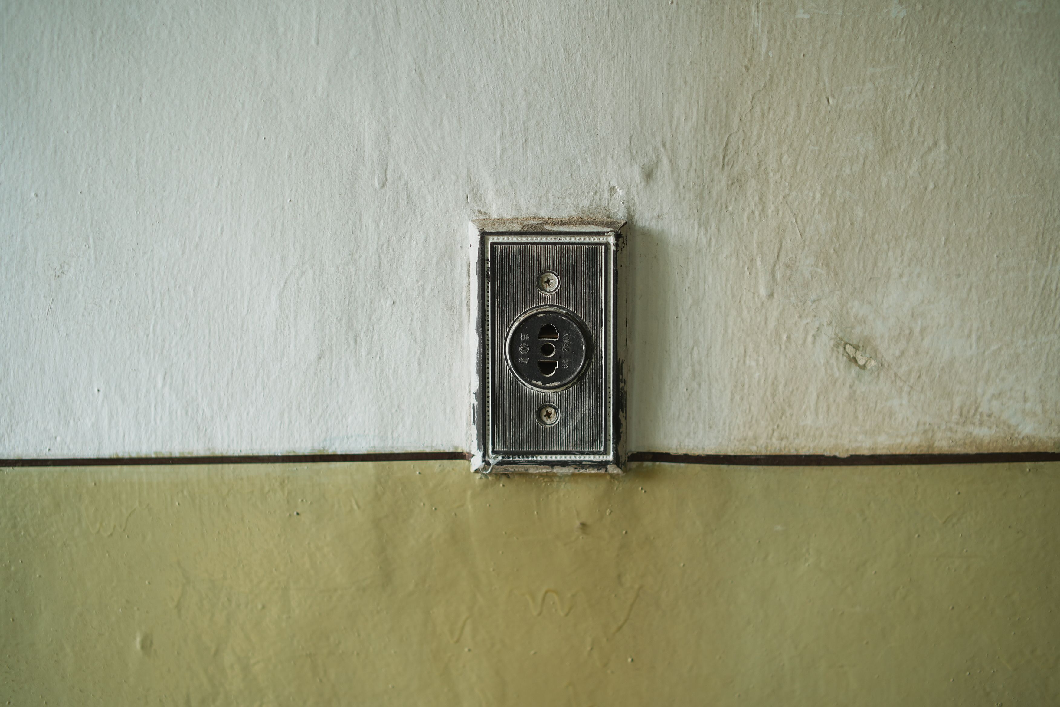 Paintedover Electrical Socket on the Wall of an Old Building · Free ...