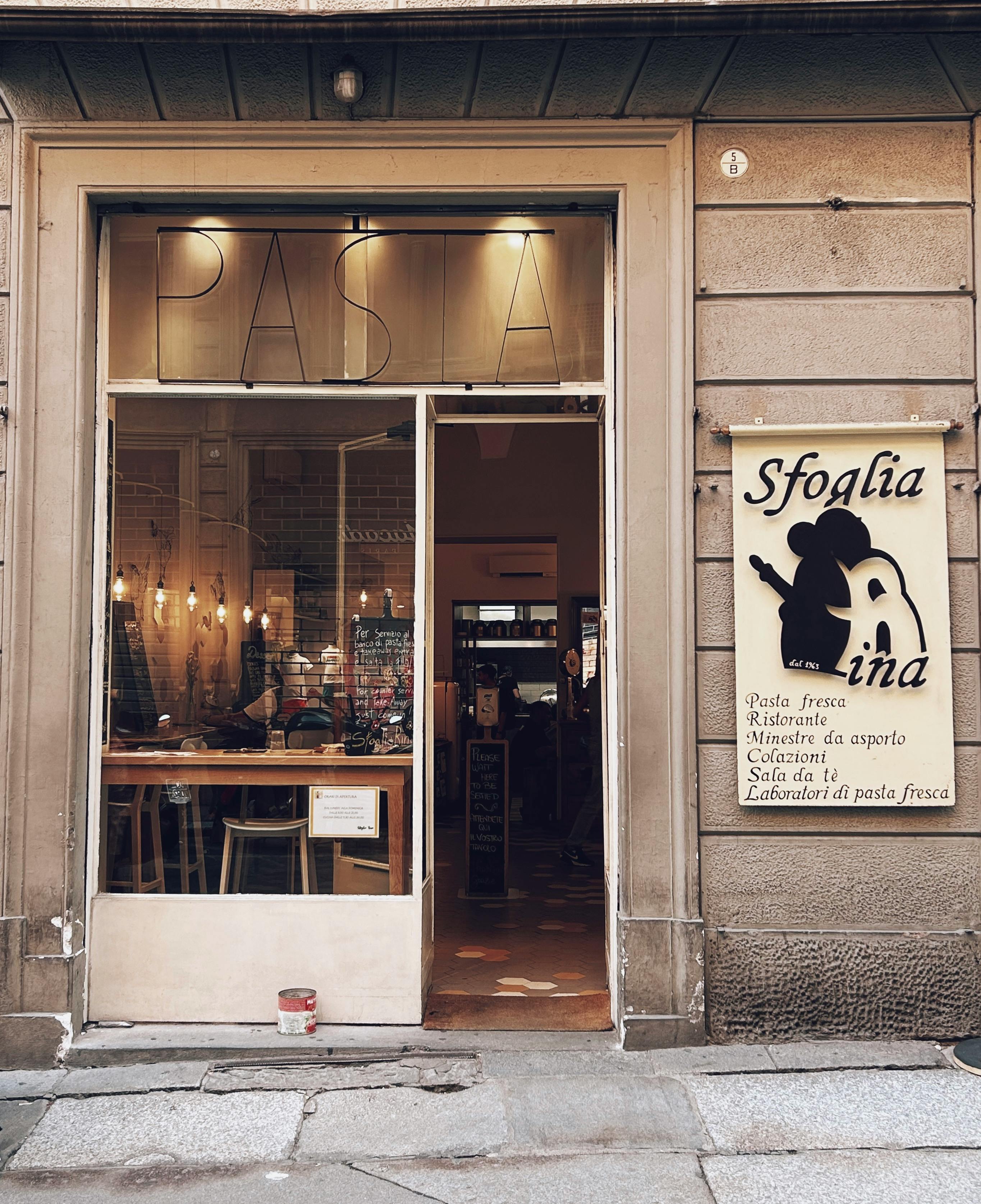 Entrance to the Sfoglia Rina Restaurant in Bologna, Emilia Romagna ...