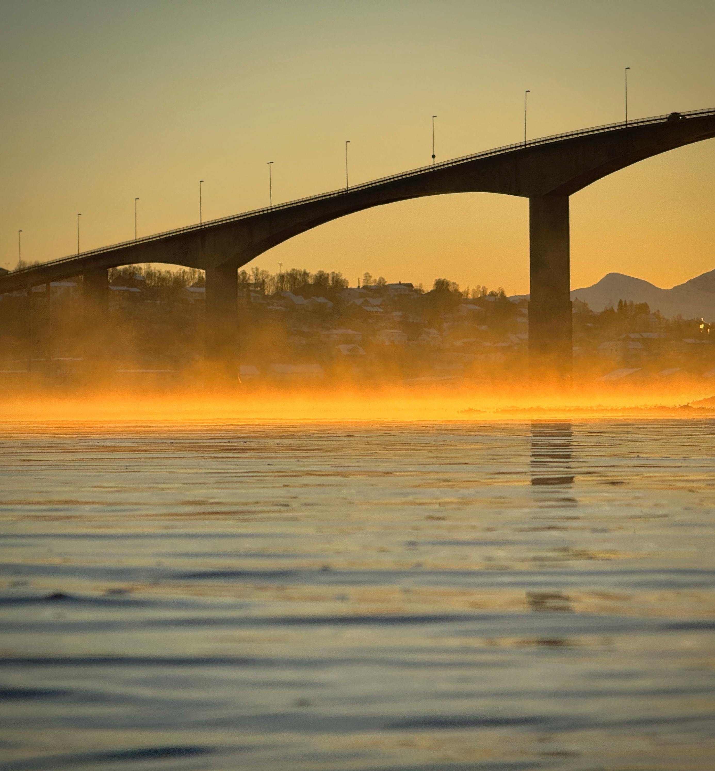 Fog Under Alssund Bridge · Free Stock Photo