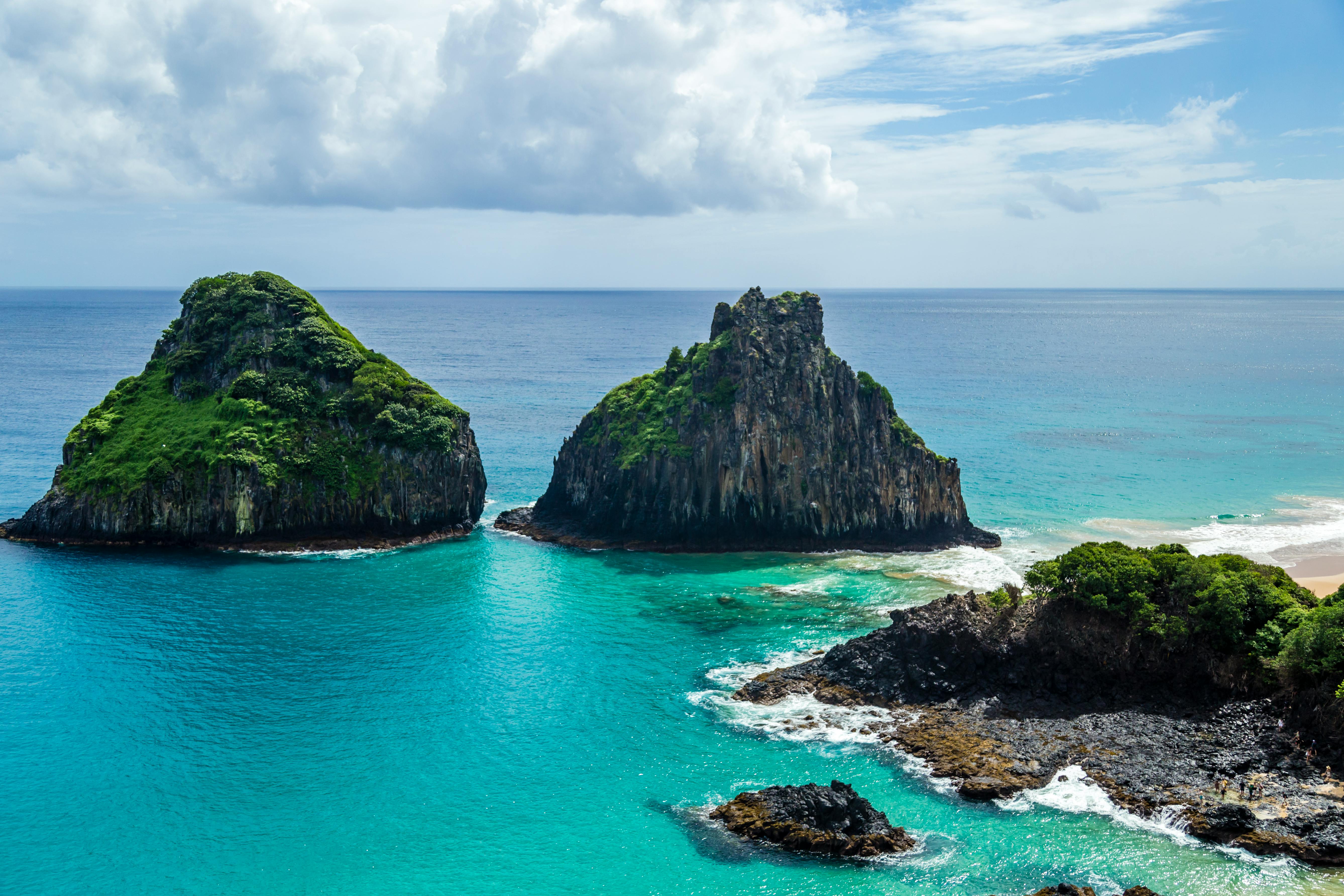 View of the Two Brothers Rock, Fernando de Noronha, Brazil · Free Stock ...