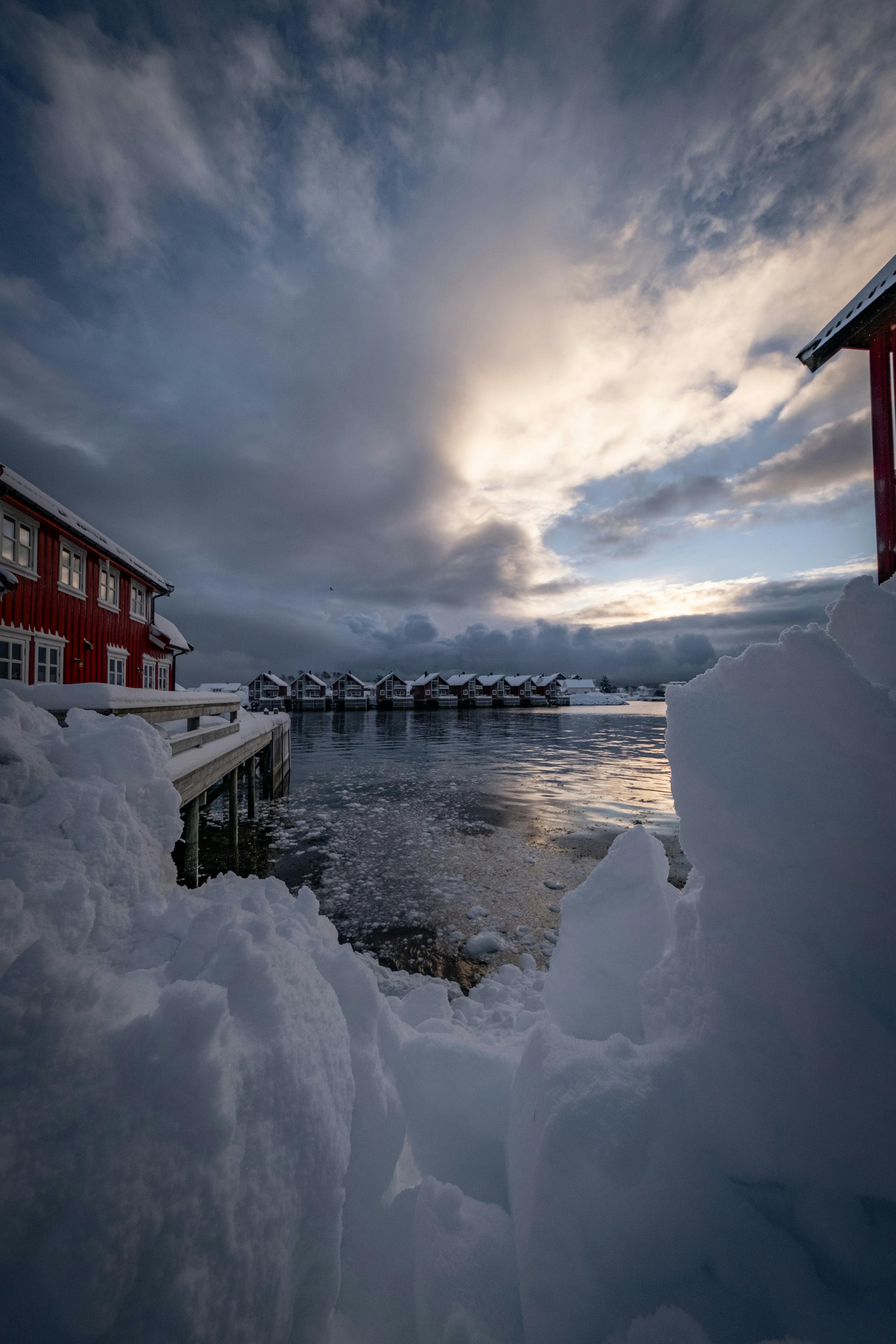 Svolvaer in Snow at Dawn · Free Stock Photo