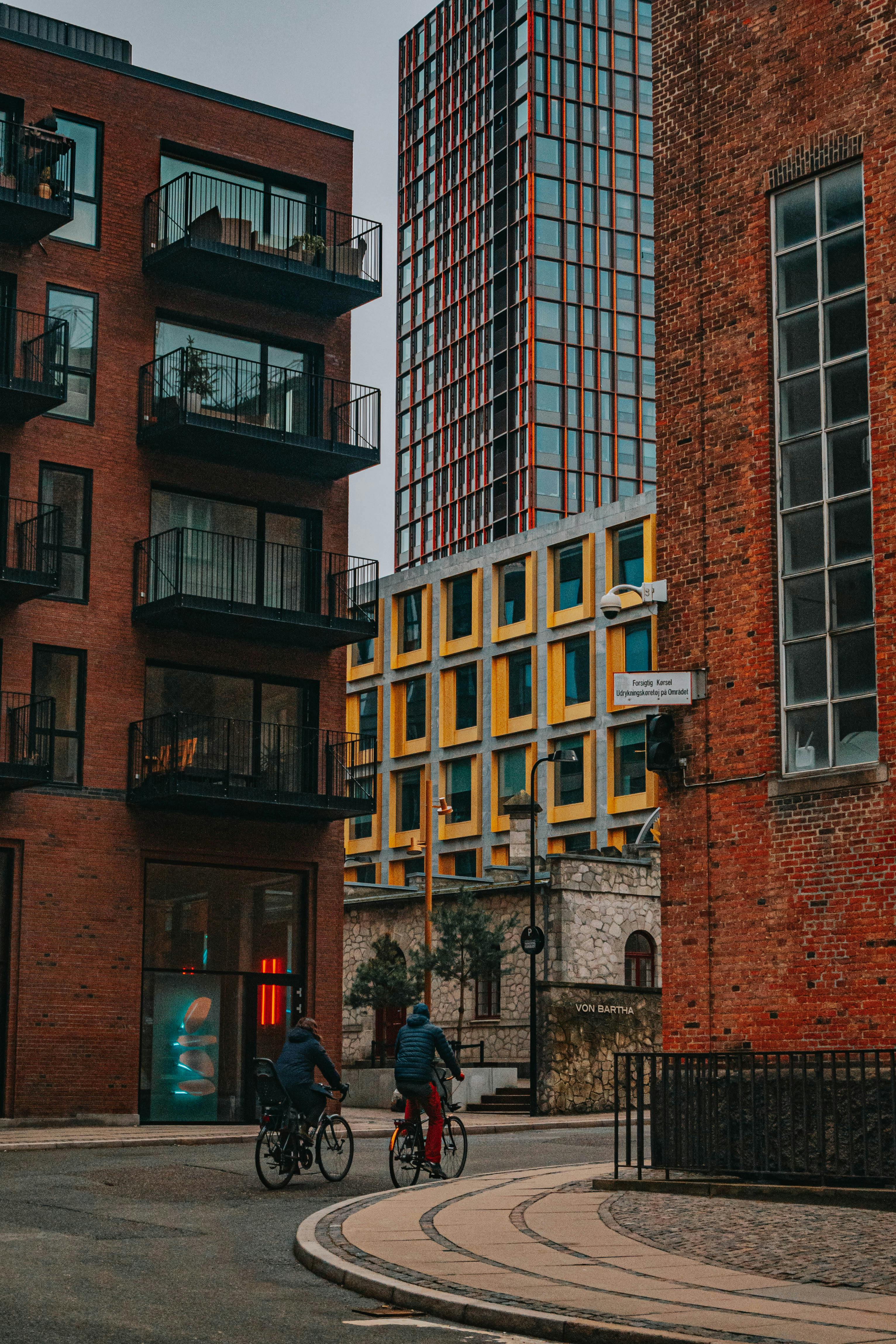 People on Bicycles in Carlsberg Byen District, Copenhagen, Denmark ...
